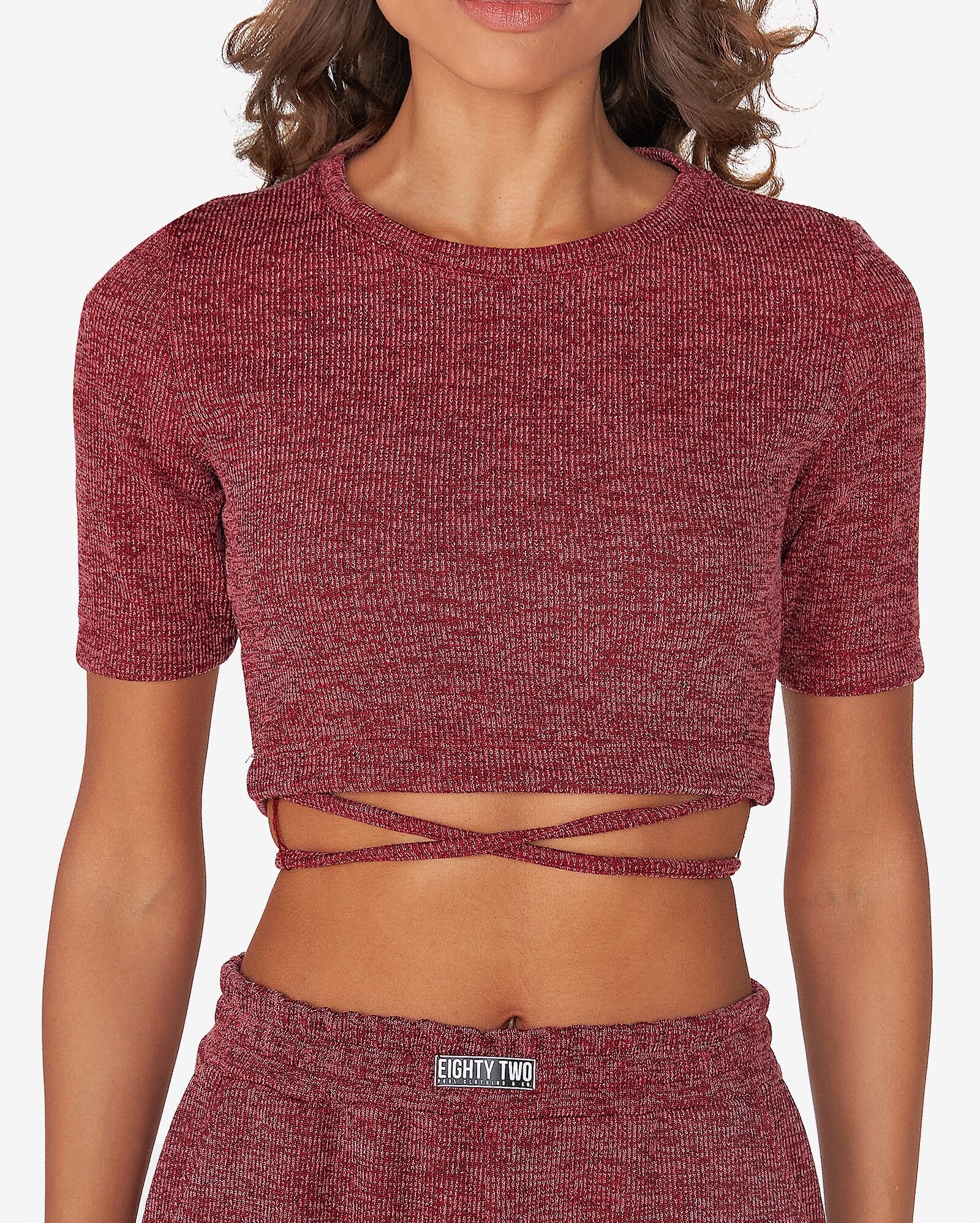 Riachuelo | Blusa Cropped Feminina Manga Curto Malha Amarração Vermelho ...