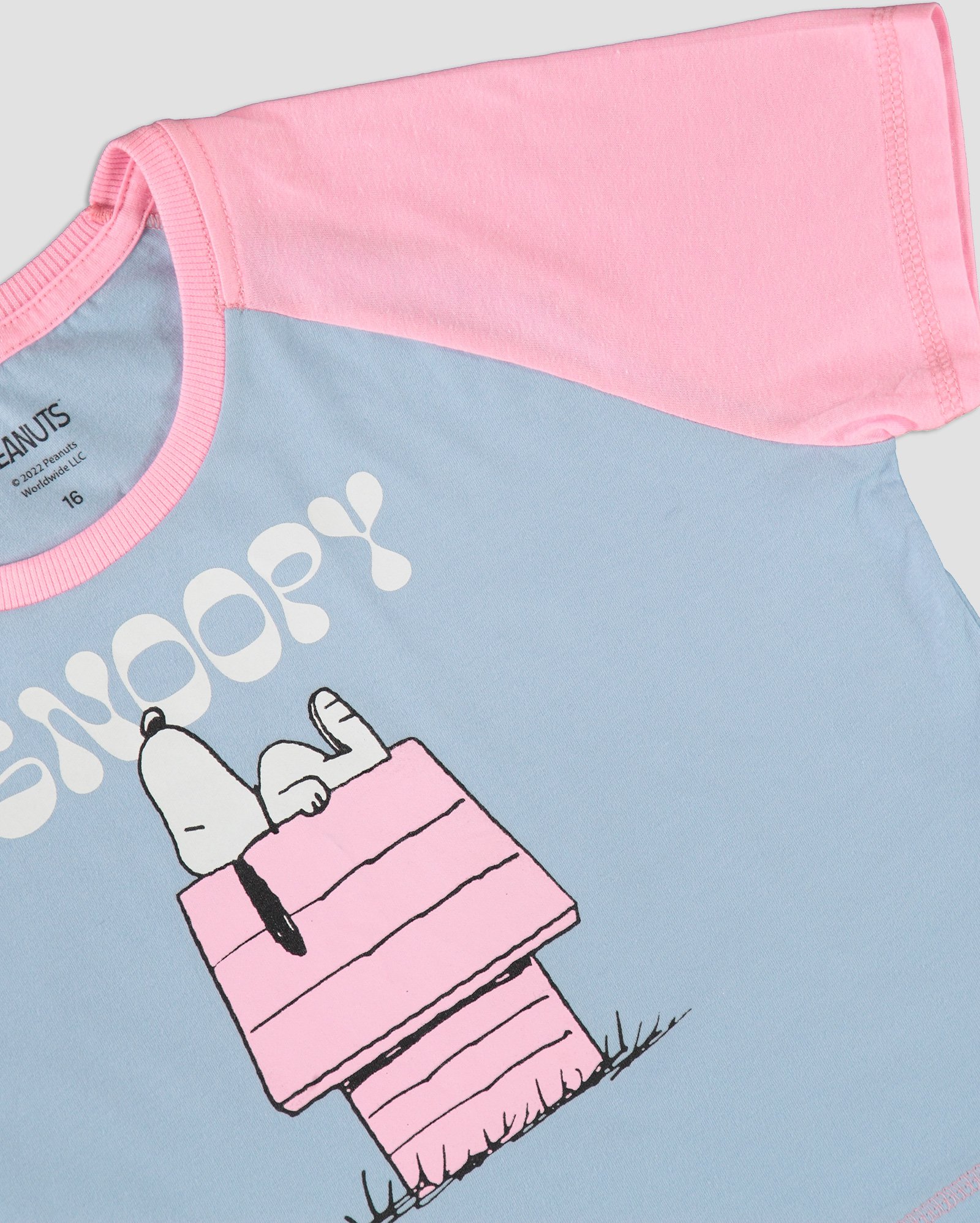 Riachuelo | Camiseta Cropped Juvenil Manga Curta Snoopy Azul/Rosa Tam ...