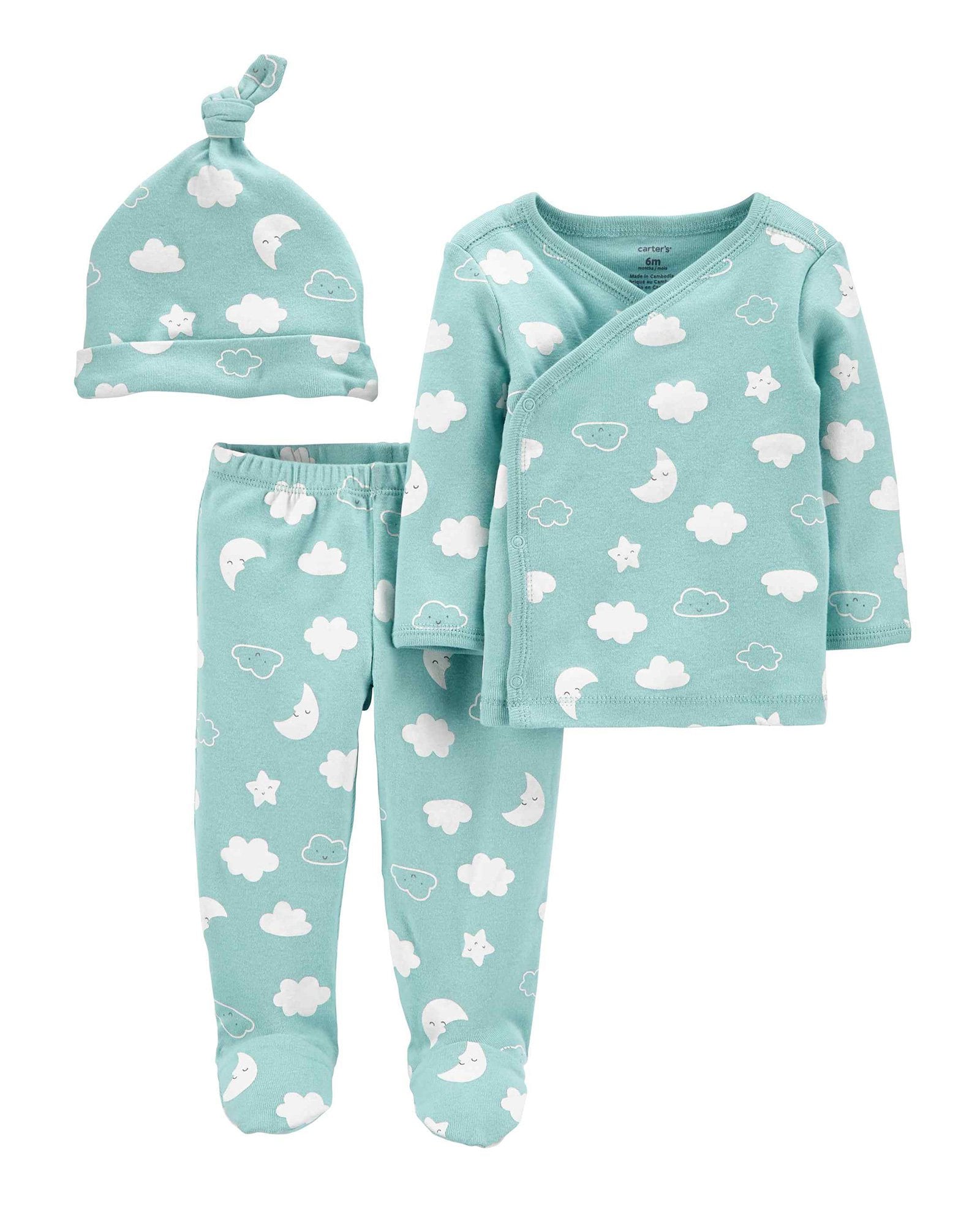 Riachuelo | Conjunto Pijama Bebê 3 Peças Nuvens Azul Carter's Tam RN a ...
