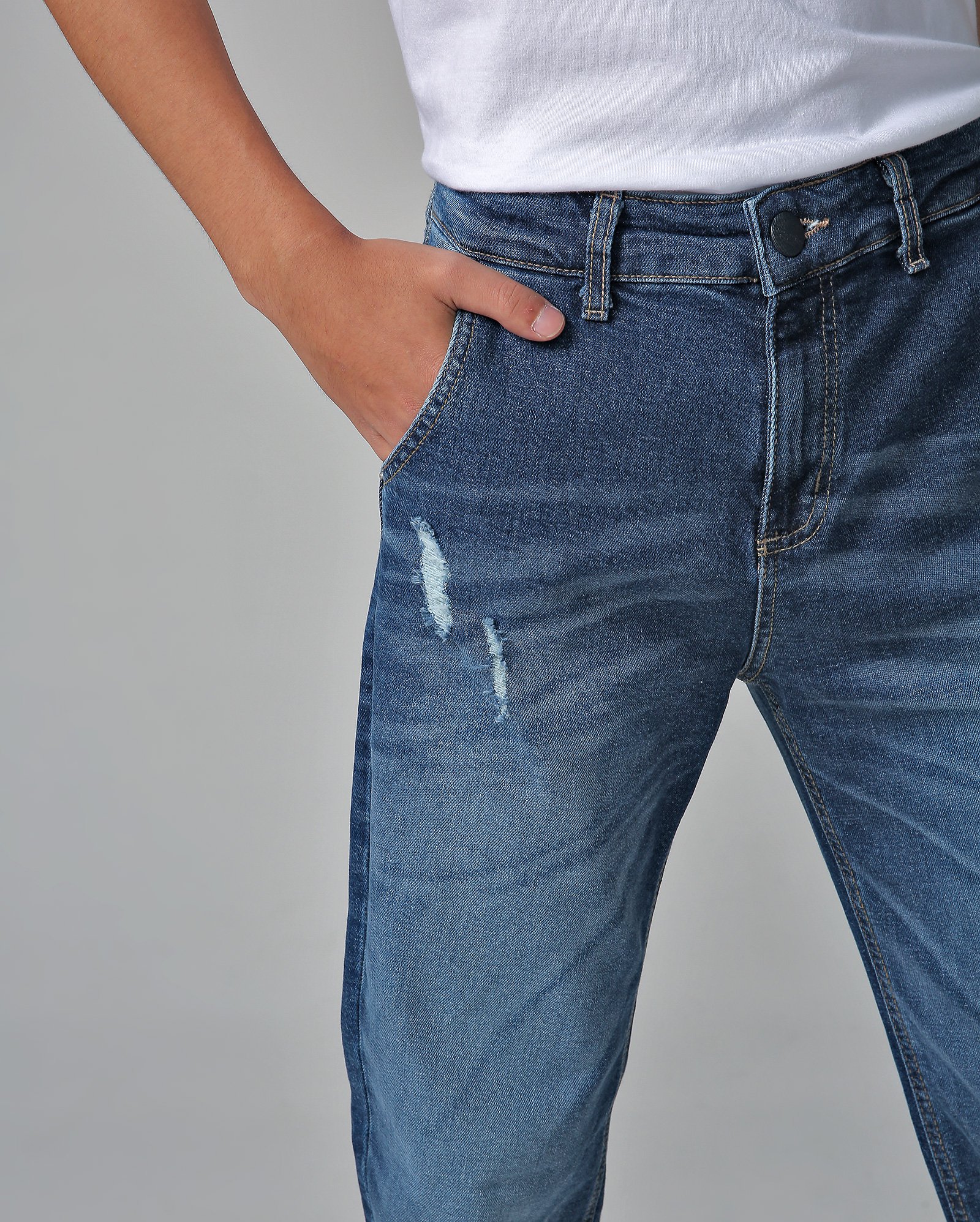 Riachuelo | Calça Jeans Juvenil Skinny Destroyed Denim Médio Tam 10 a ...