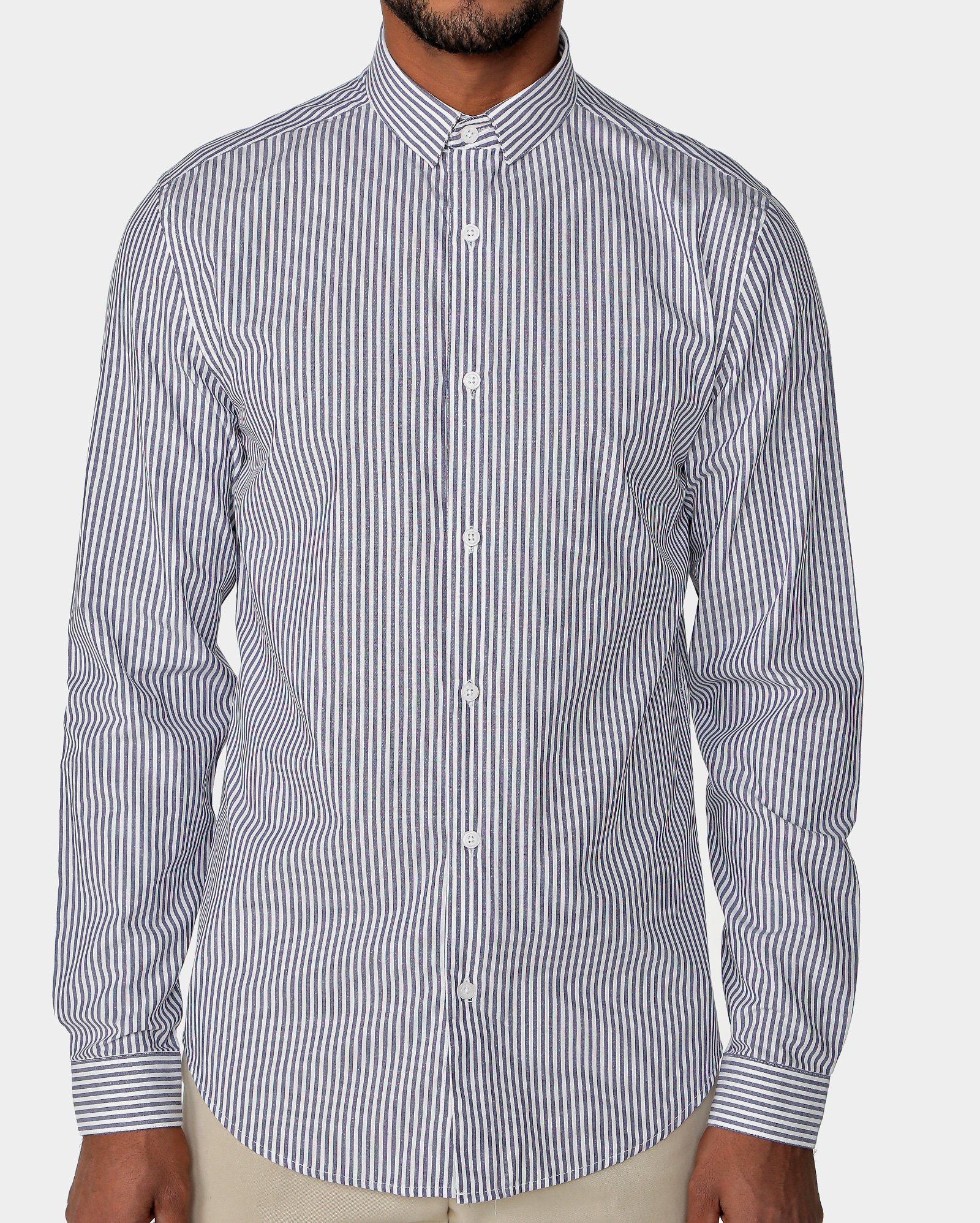 Riachuelo | Camisa Manga Longa Masculina Social Slim Listras Finas ...