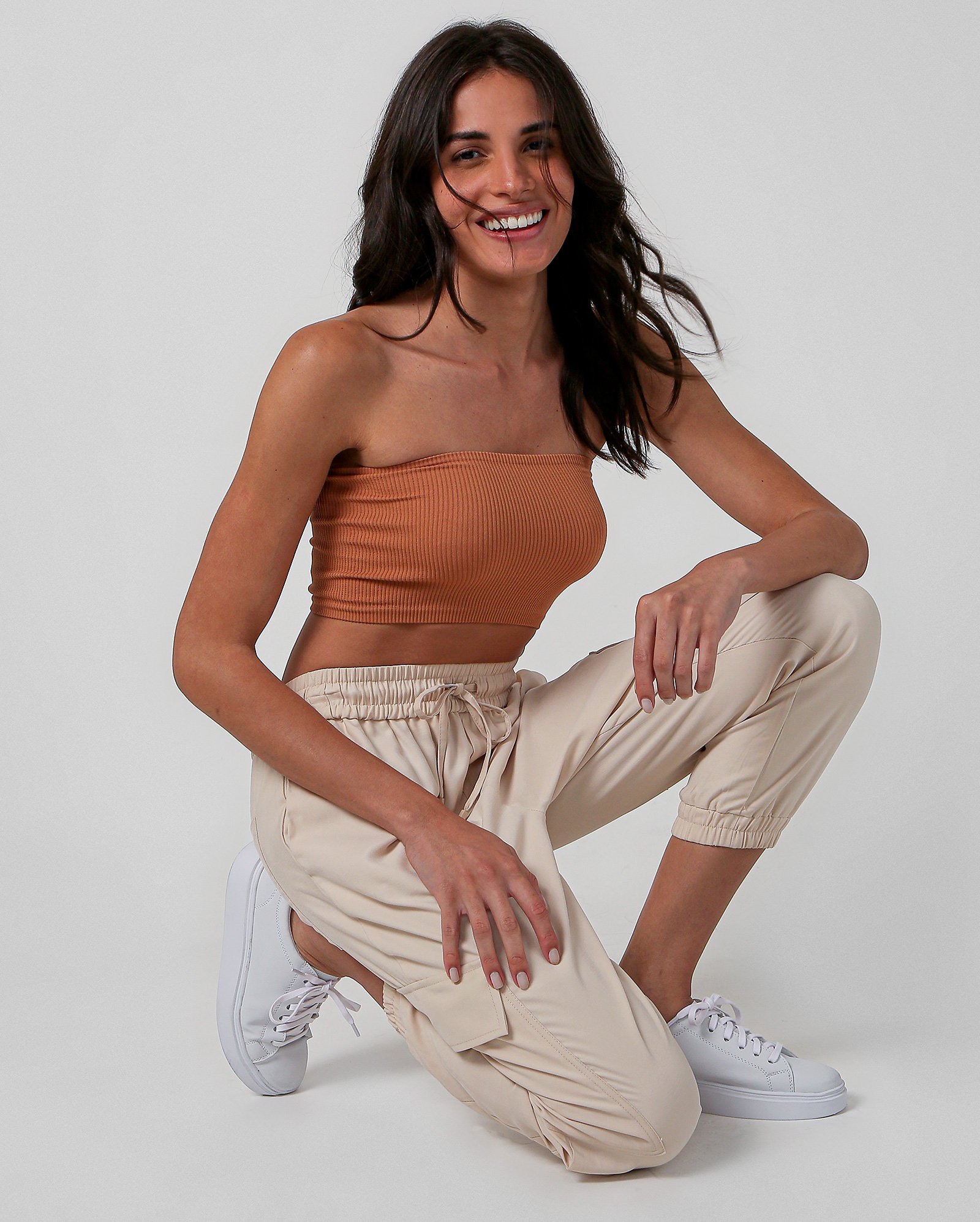 Riachuelo | Top faixa Carol canelado sem costura laranja - Laranja Telha | Pool Basics by Riachuelo