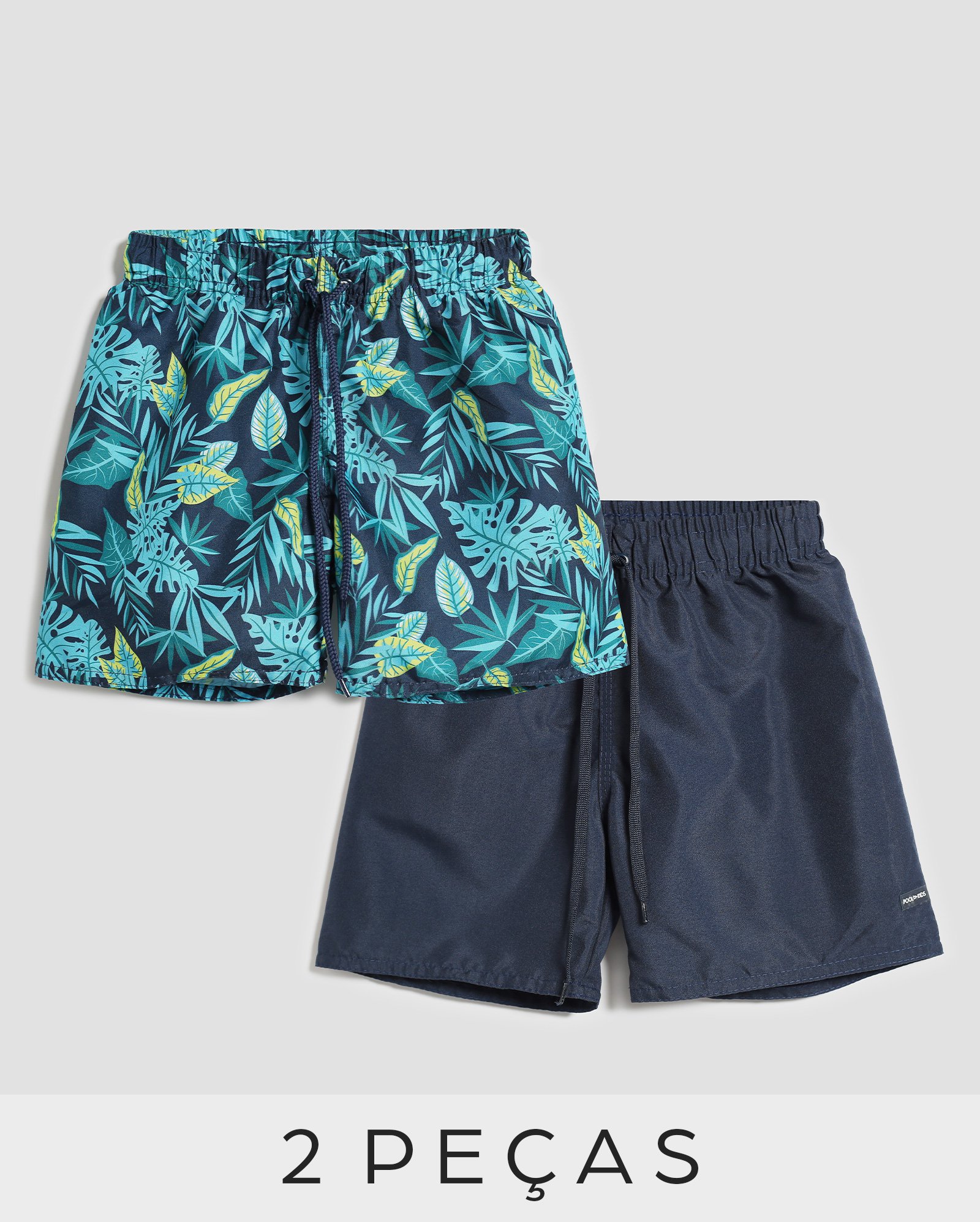 Riachuelo | Kit bermuda 2 peças infantil folhagem 4-10A azul | Pool by ...