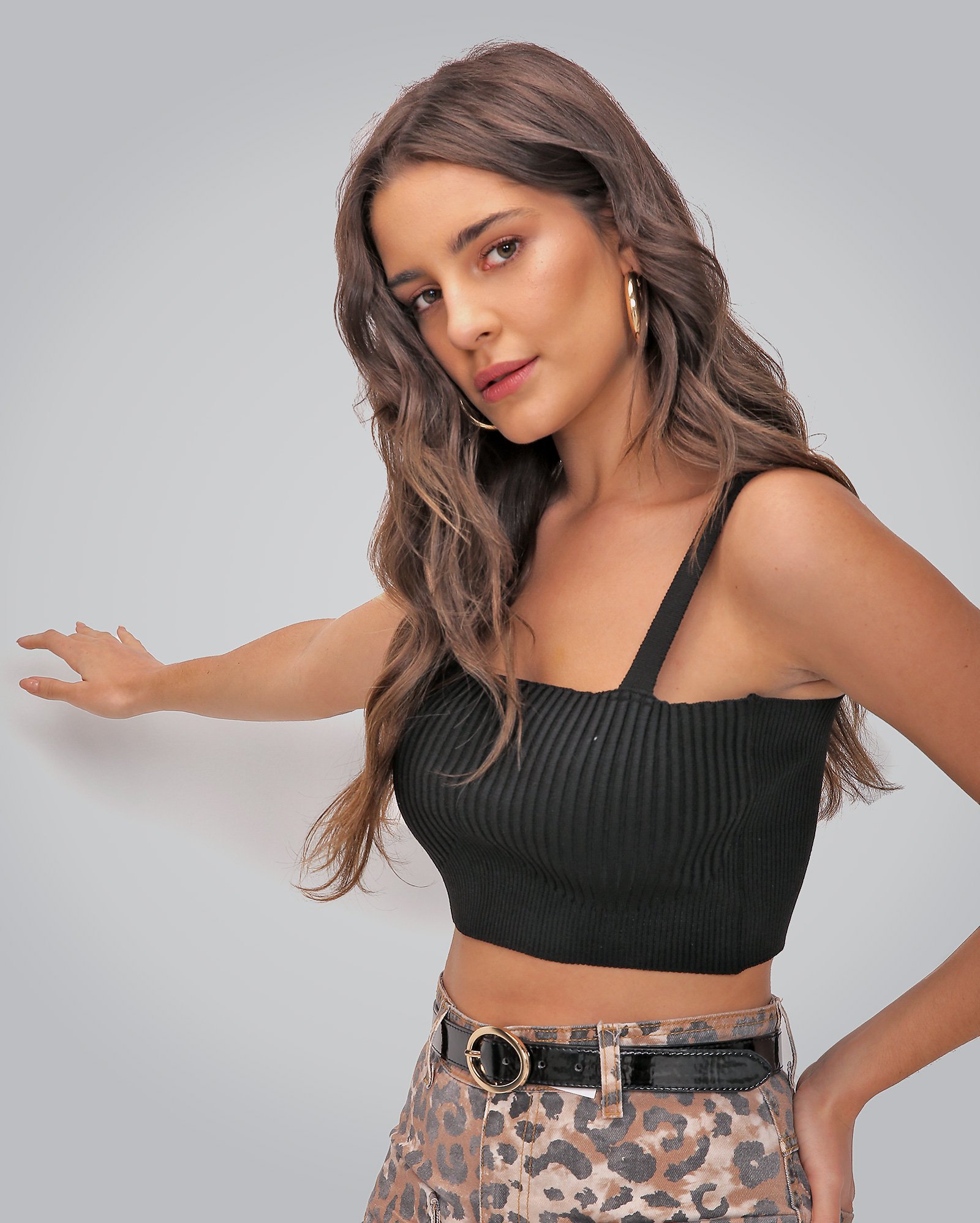 Riachuelo | Top feminino tricot canelado preto
