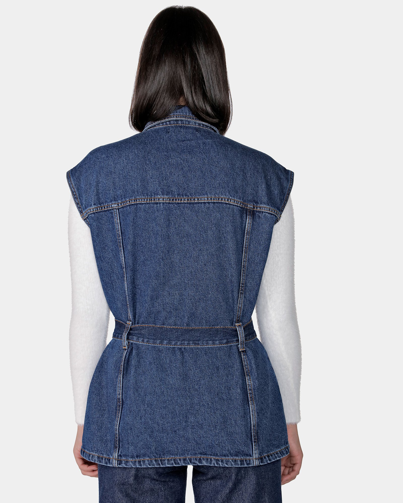 Riachuelo | Colete Jeans Feminino Alongado com Bolsos Denim Claro Pool ...