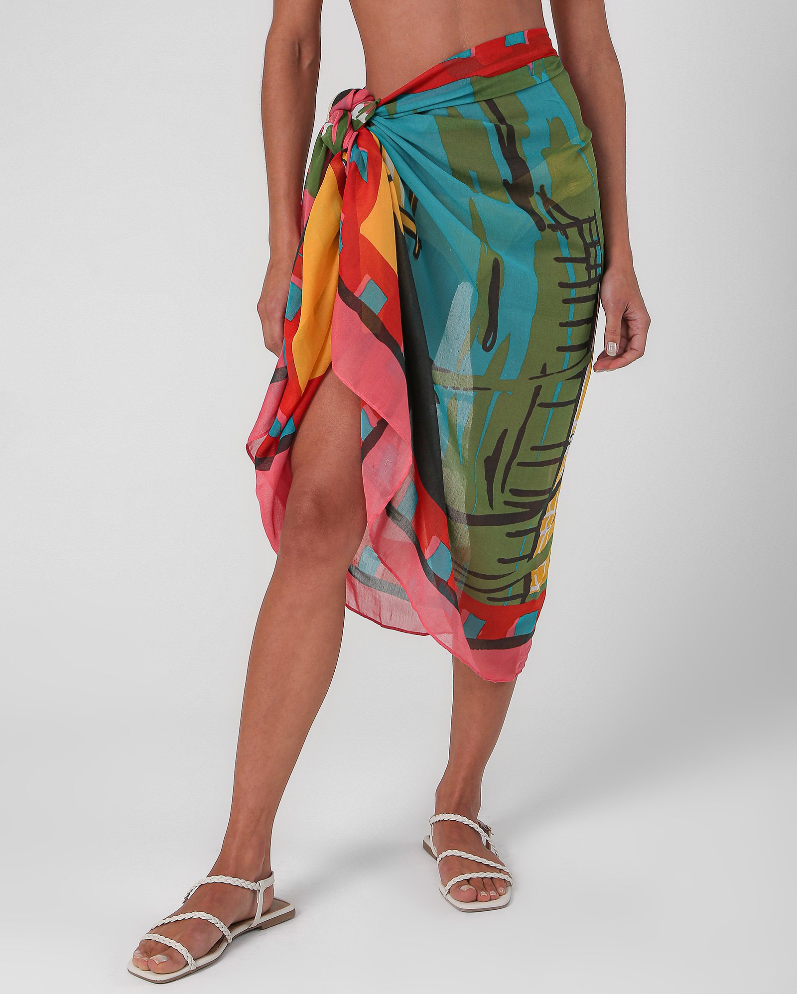 Riachuelo | Saída de praia saia pareô coqueiros rosa | Dript by Riachuelo