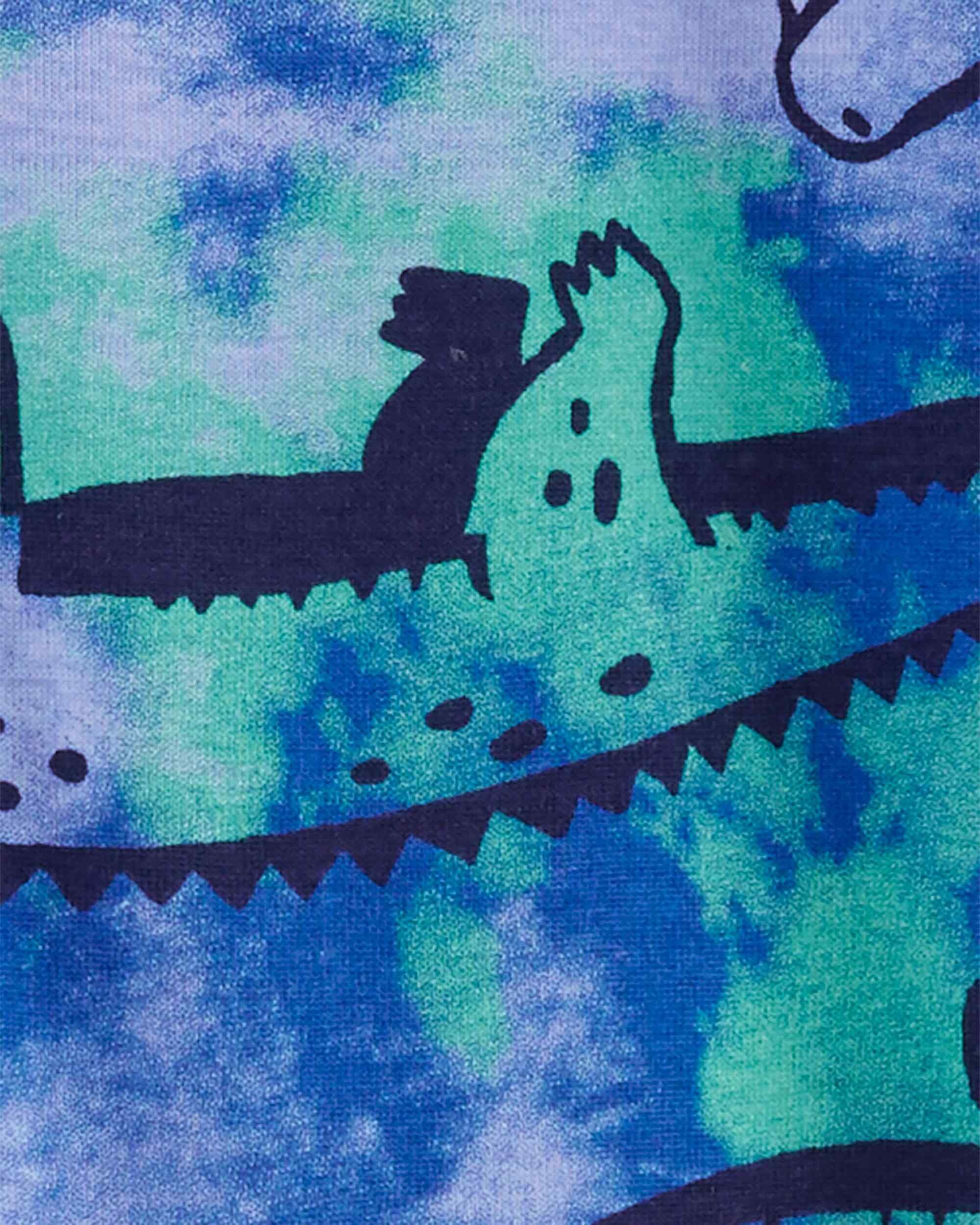Macacão pijama infantil tie dye jacaré azul | Carter's | Carter's Oficial