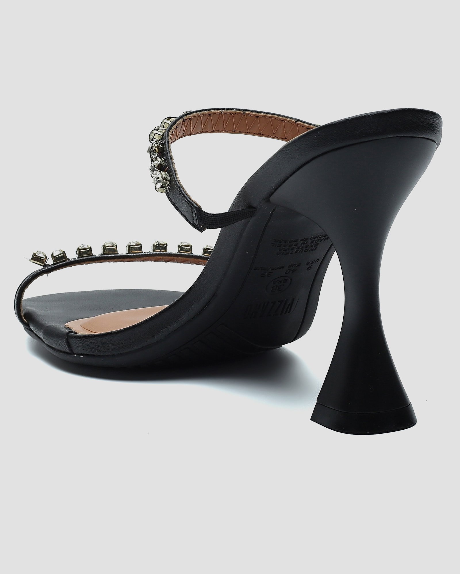 Riachuelo | Tamanco Salto Alto Strass Vizzano Preto