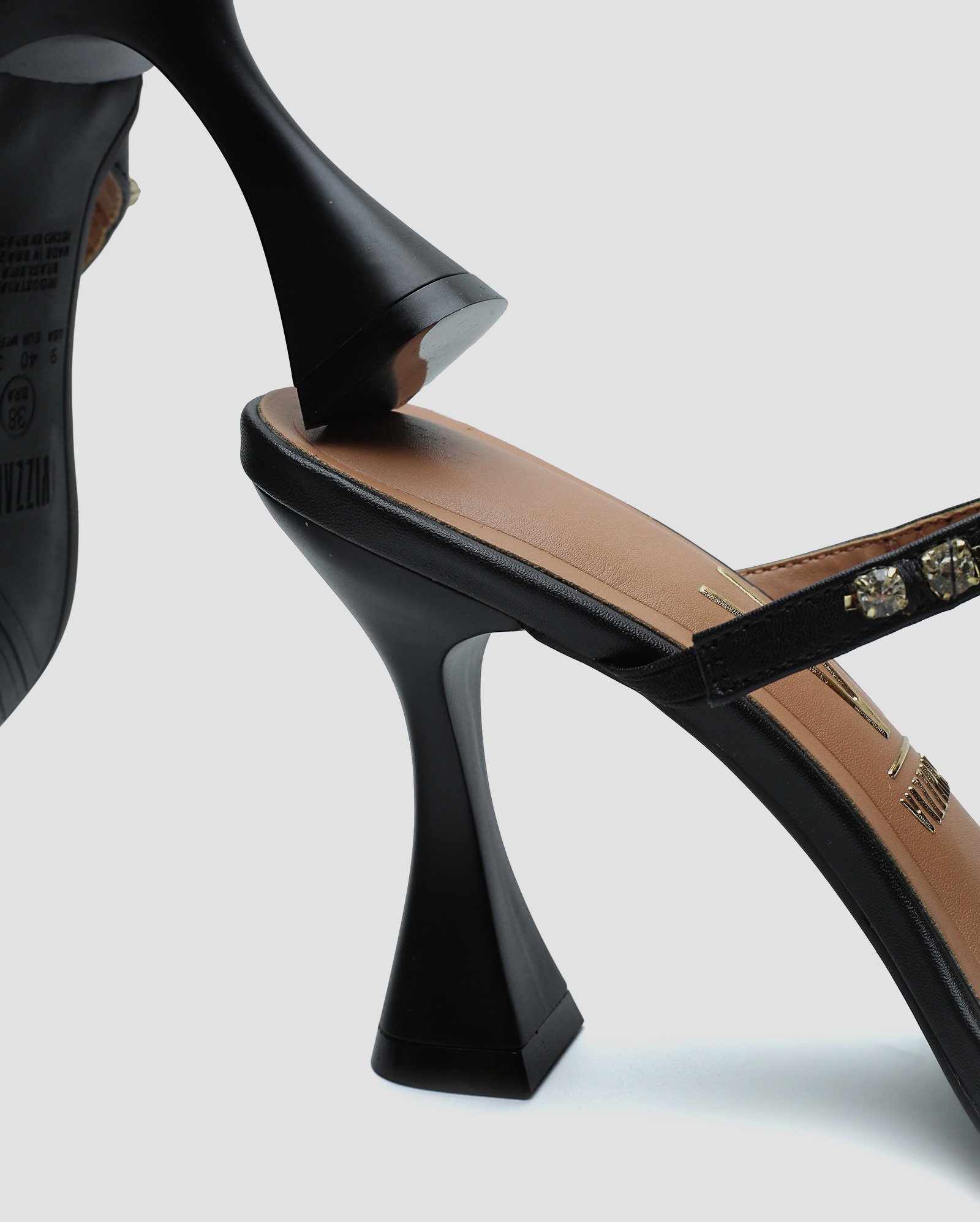 Riachuelo | Tamanco Salto Alto Strass Vizzano Preto