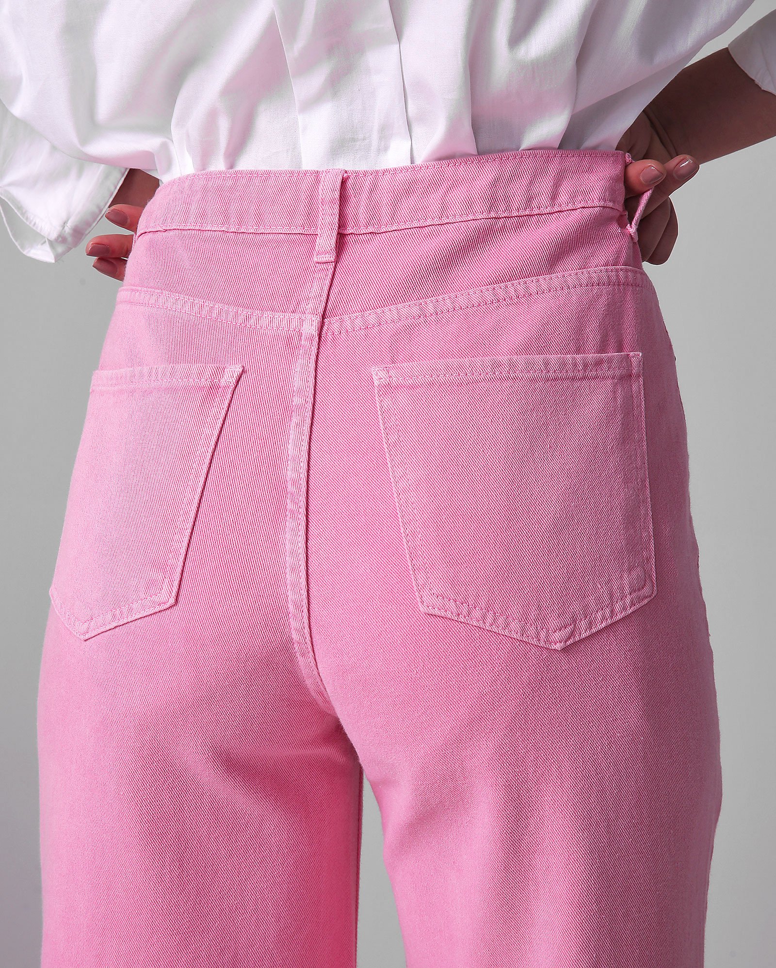 Riachuelo | Calça jeans color feminina wide leg rosa | AK by Riachuelo