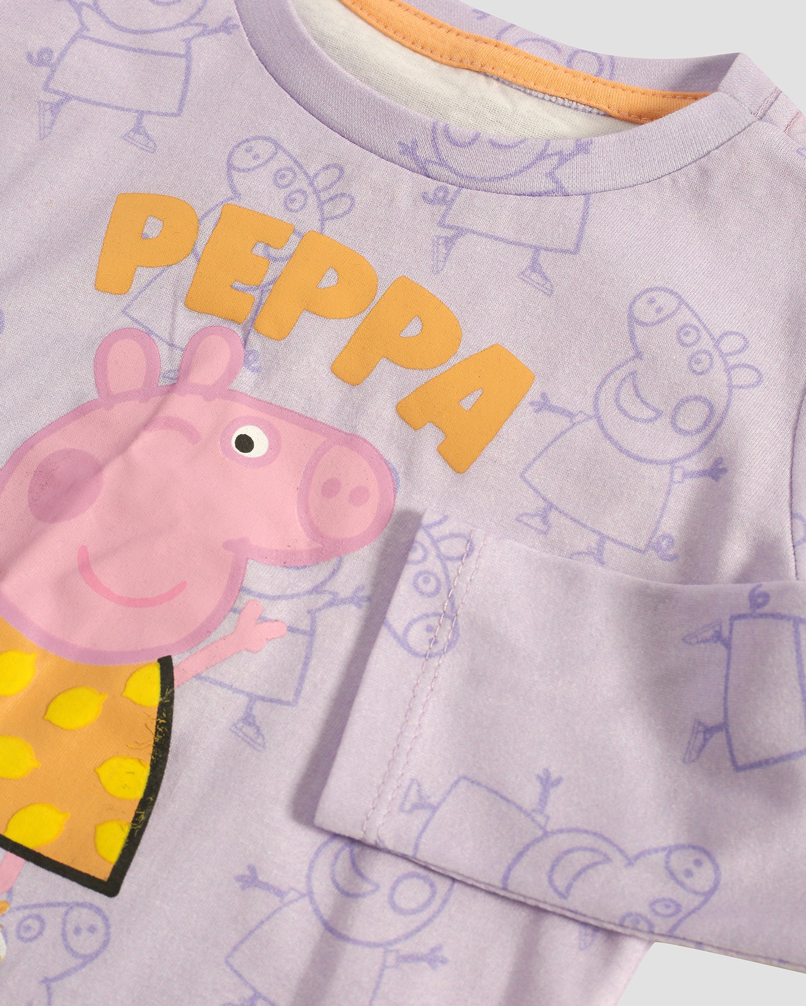 Riachuelo | Camiseta Infantil Manga Longa Peppa Pig Lilás Tam 1 a 6