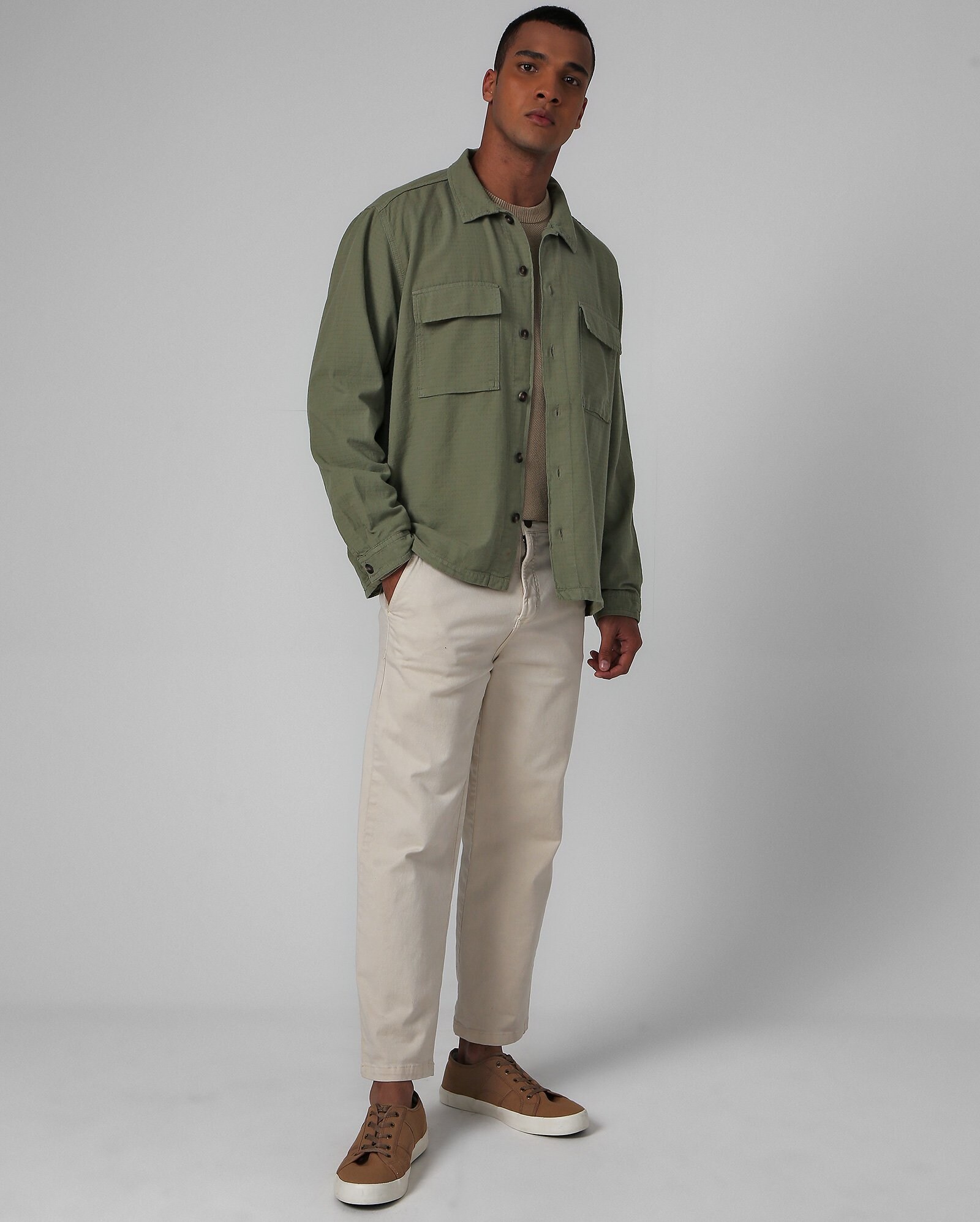 Riachuelo | Camisa jeans color masculina verde