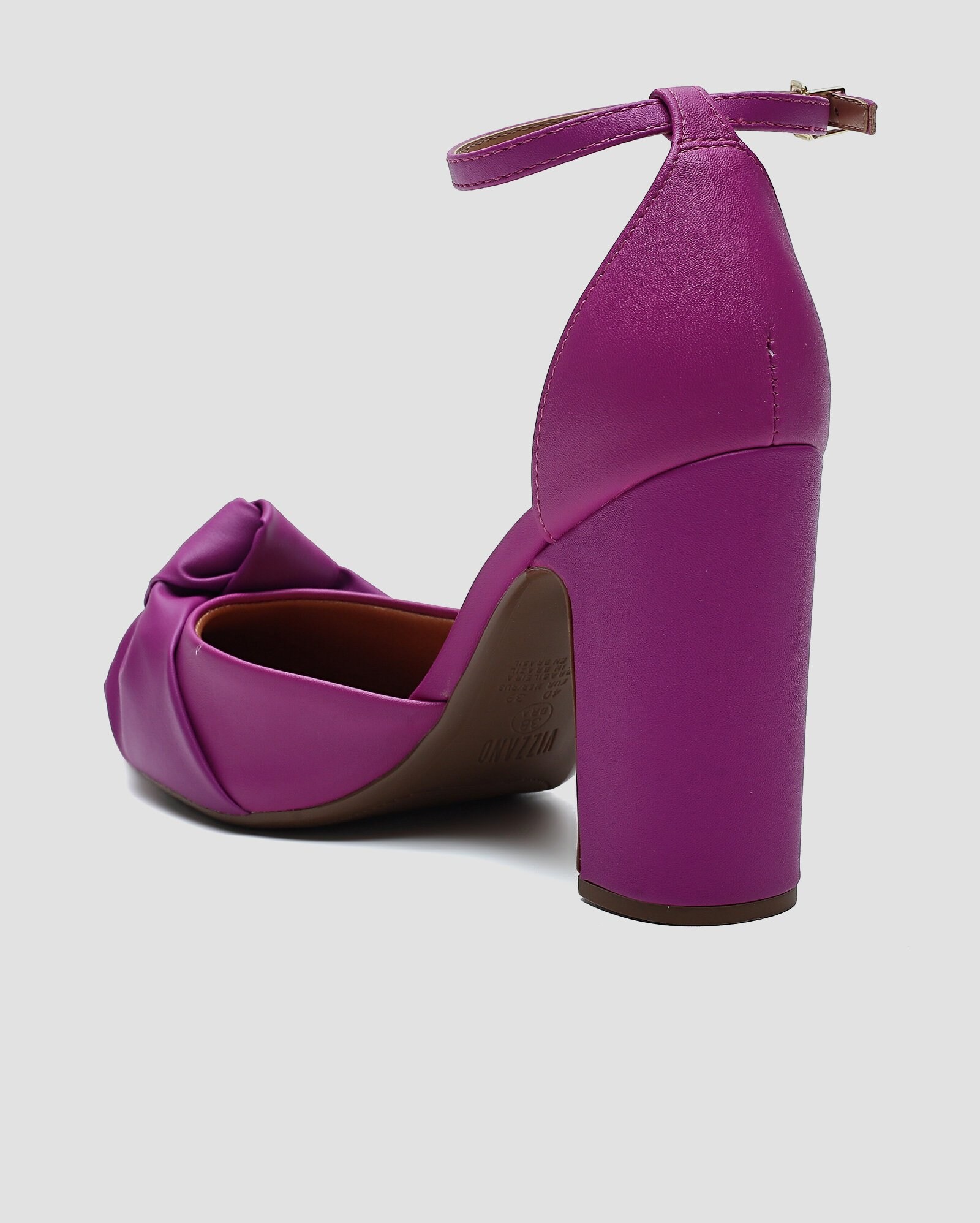 Riachuelo | Sapato Scarpin Salto Alto Bico Fino Nó Vizzano Roxo