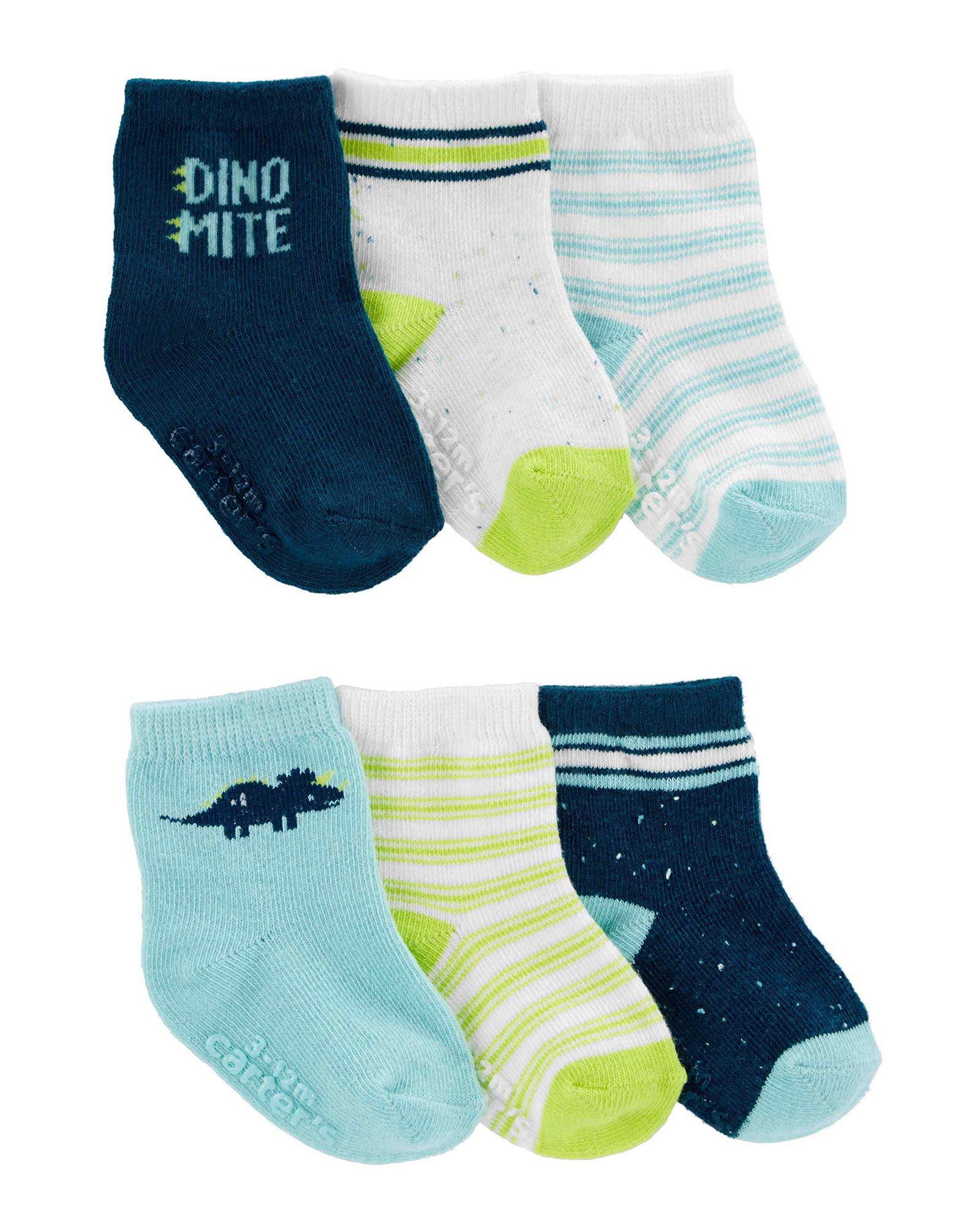 Kit Meia Bebê Carter's 6 Pares Estampadas Multicor Tam RN a 24 Meses ...