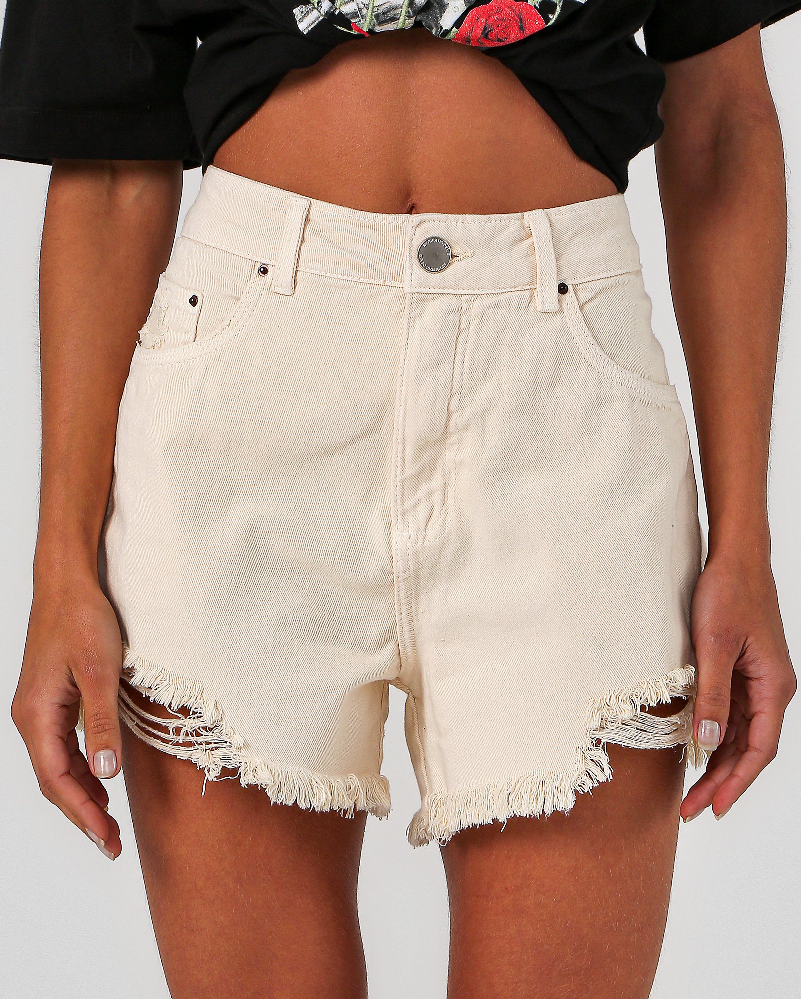 Riachuelo | Short jeans color feminino boyfriend bege | Pool by Riachuelo