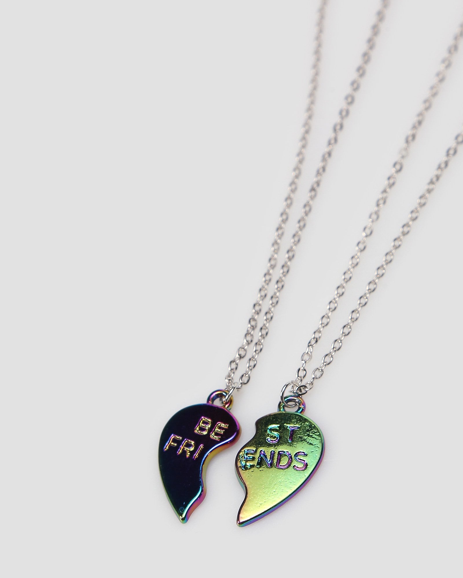 Riachuelo | Kit colar feminino coração BFF 2 peças prateado