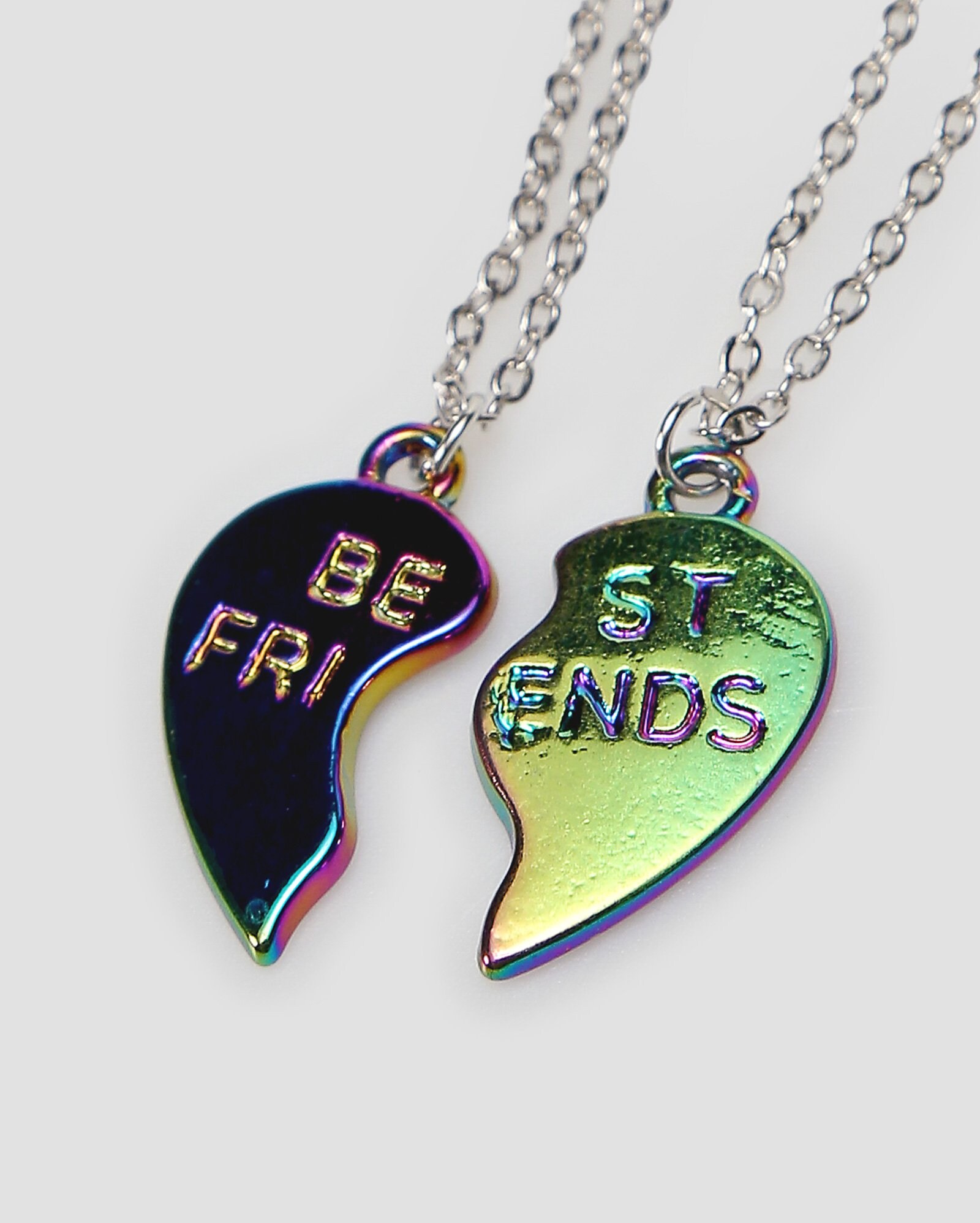 Riachuelo | Kit colar feminino coração BFF 2 peças prateado