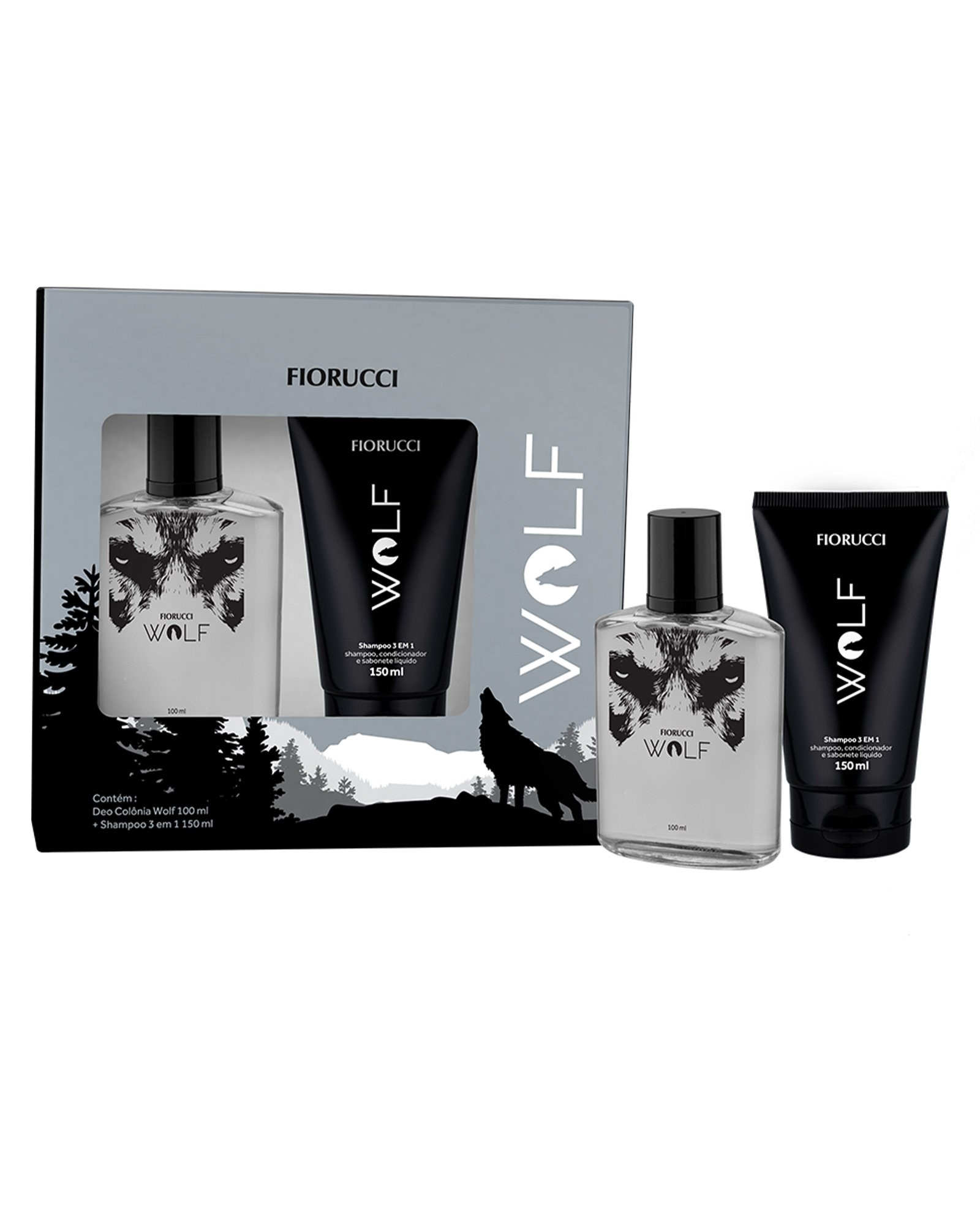Riachuelo | Kit Perfume Wolf Fiorucci Masculino Deo Colônia 100ml + Shampoo 3 em 1 150ml