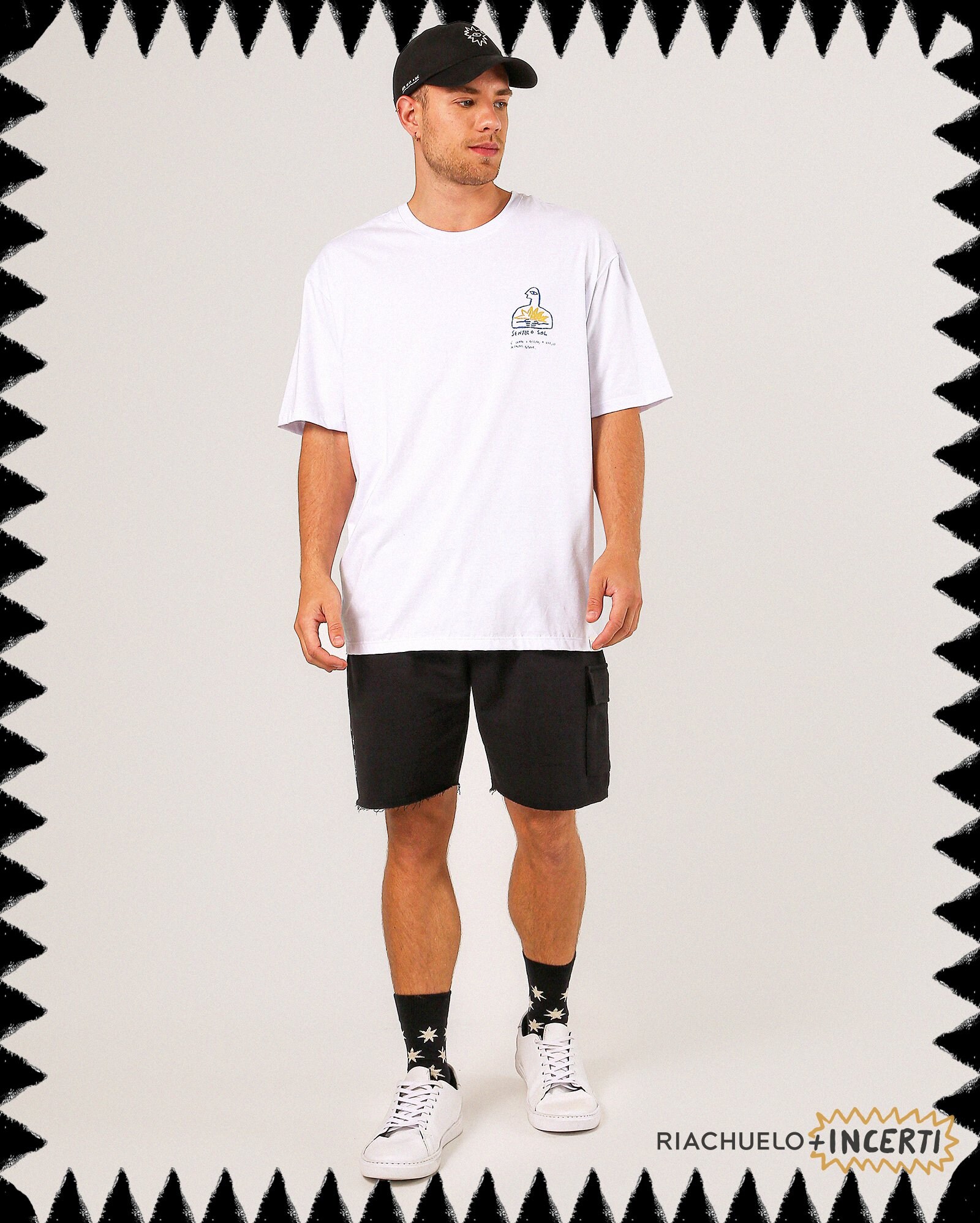 Riachuelo | Camiseta masculina rascunhos branca | Riachuelo + Incerti