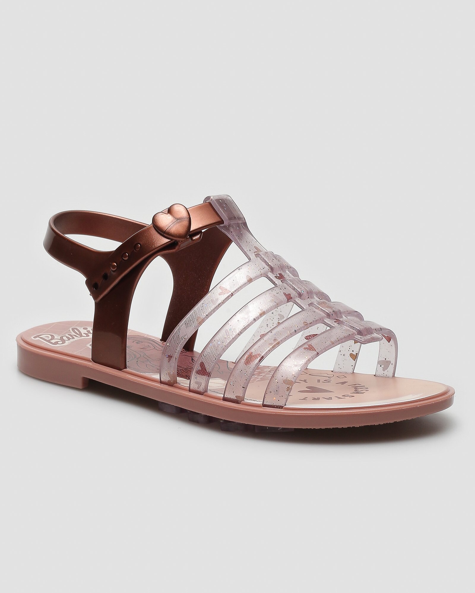 Riachuelo | Sandália rasteira juvenil Barbie rosa | Grendene