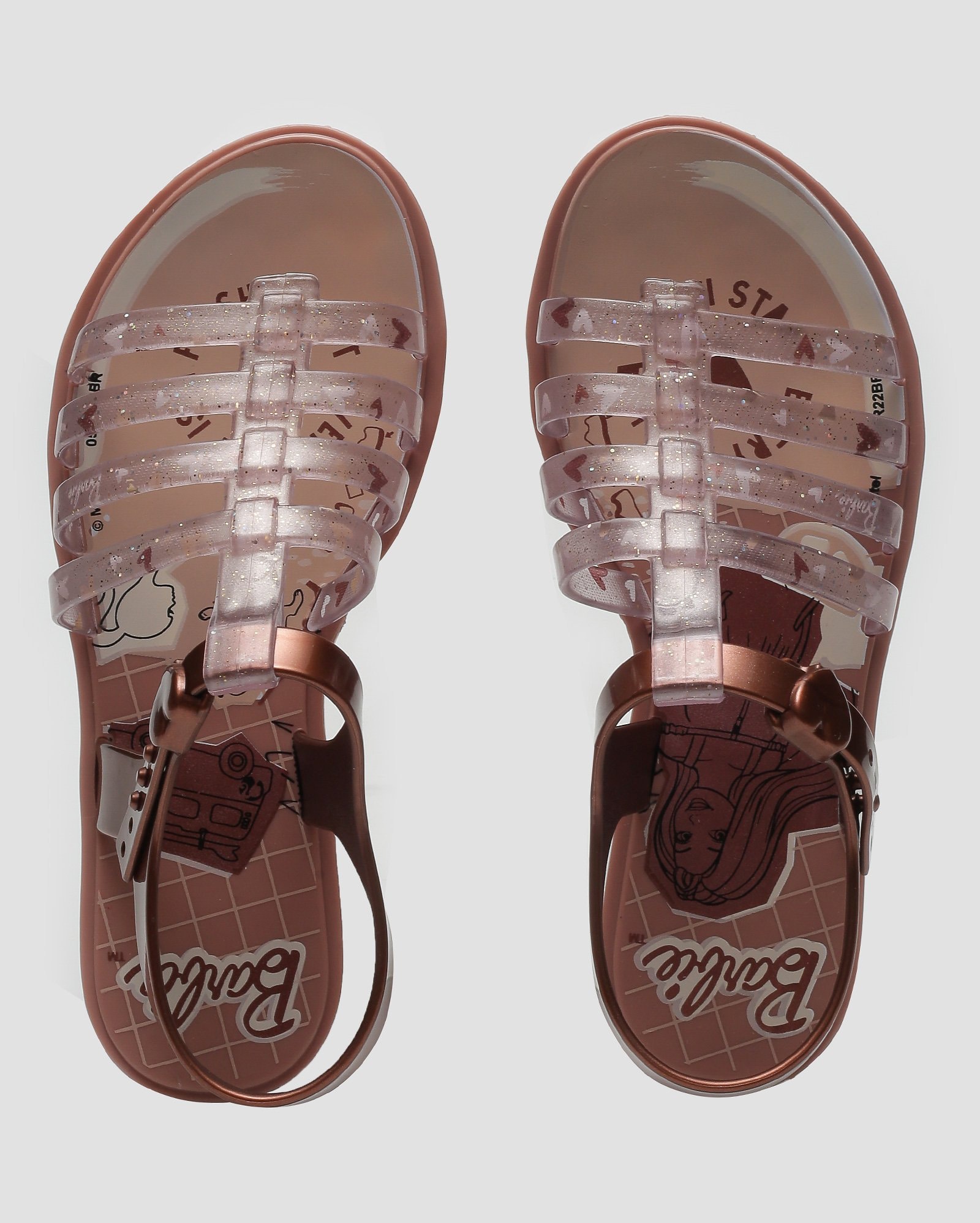 Riachuelo | Sandália rasteira juvenil Barbie rosa | Grendene