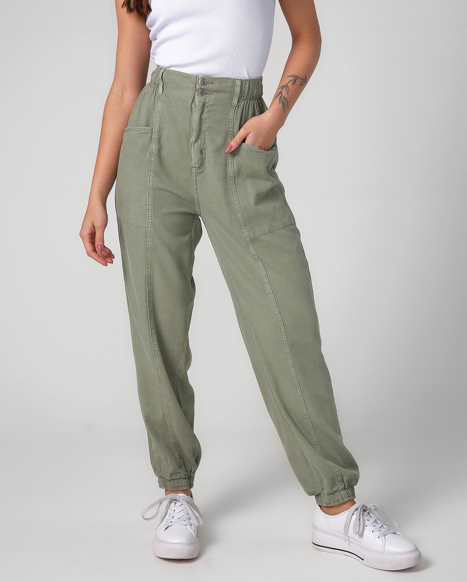 Riachuelo | Calça jeans color feminina jogger verde | Pool by Riachuelo