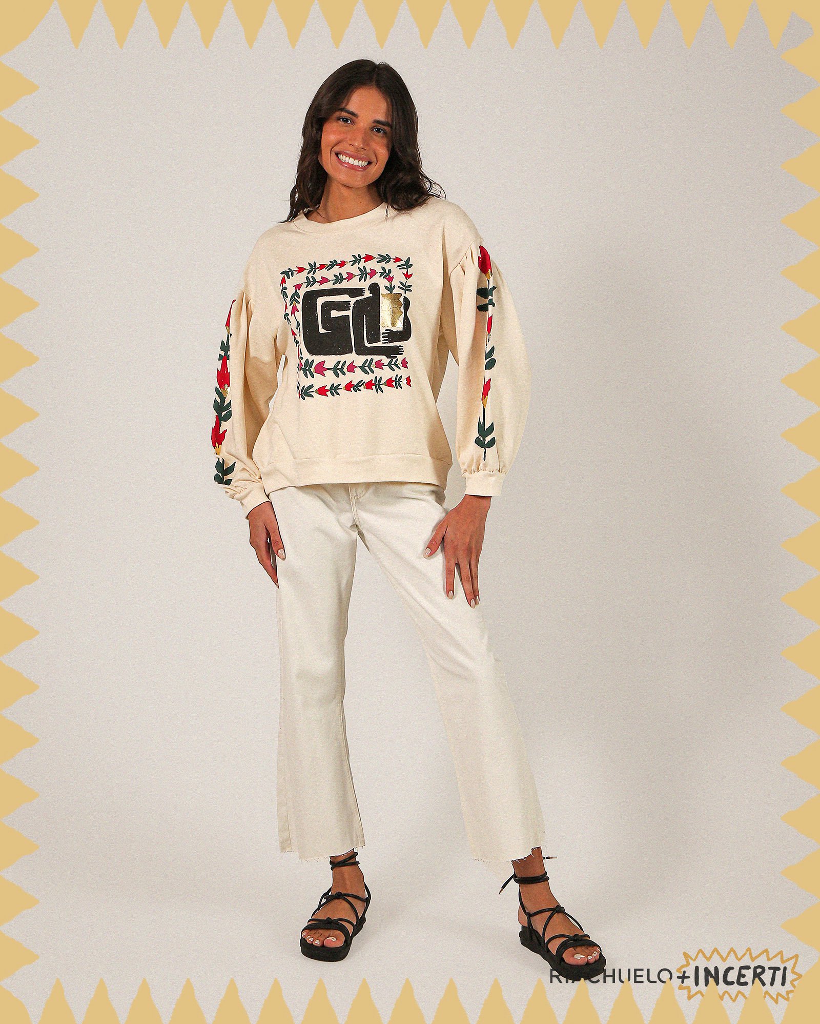 Riachuelo | Blusa de moletom feminino florescer bege | Riachuelo + Incerti