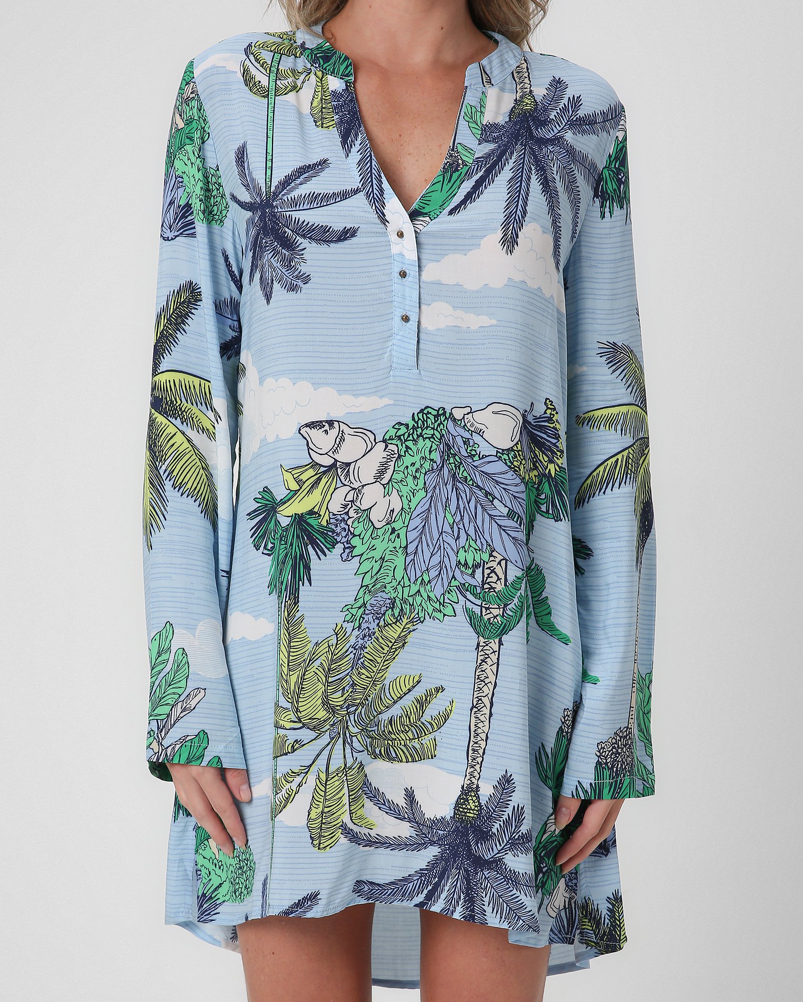 Riachuelo | Saída de praia curta folhagem azul | Dript by Riachuelo