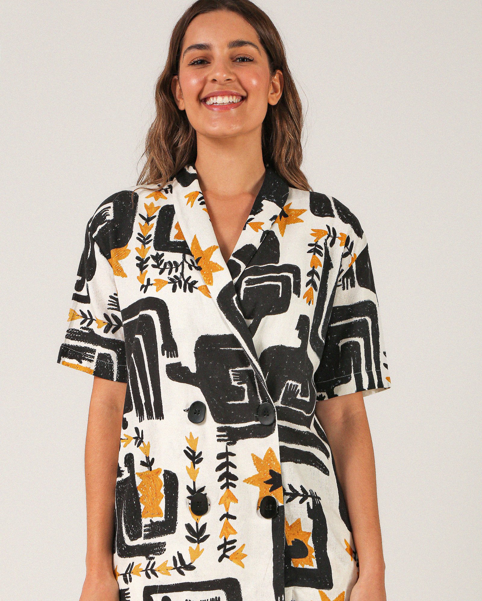 Riachuelo | Blazer feminino manga curta florescer off white | Riachuelo ...