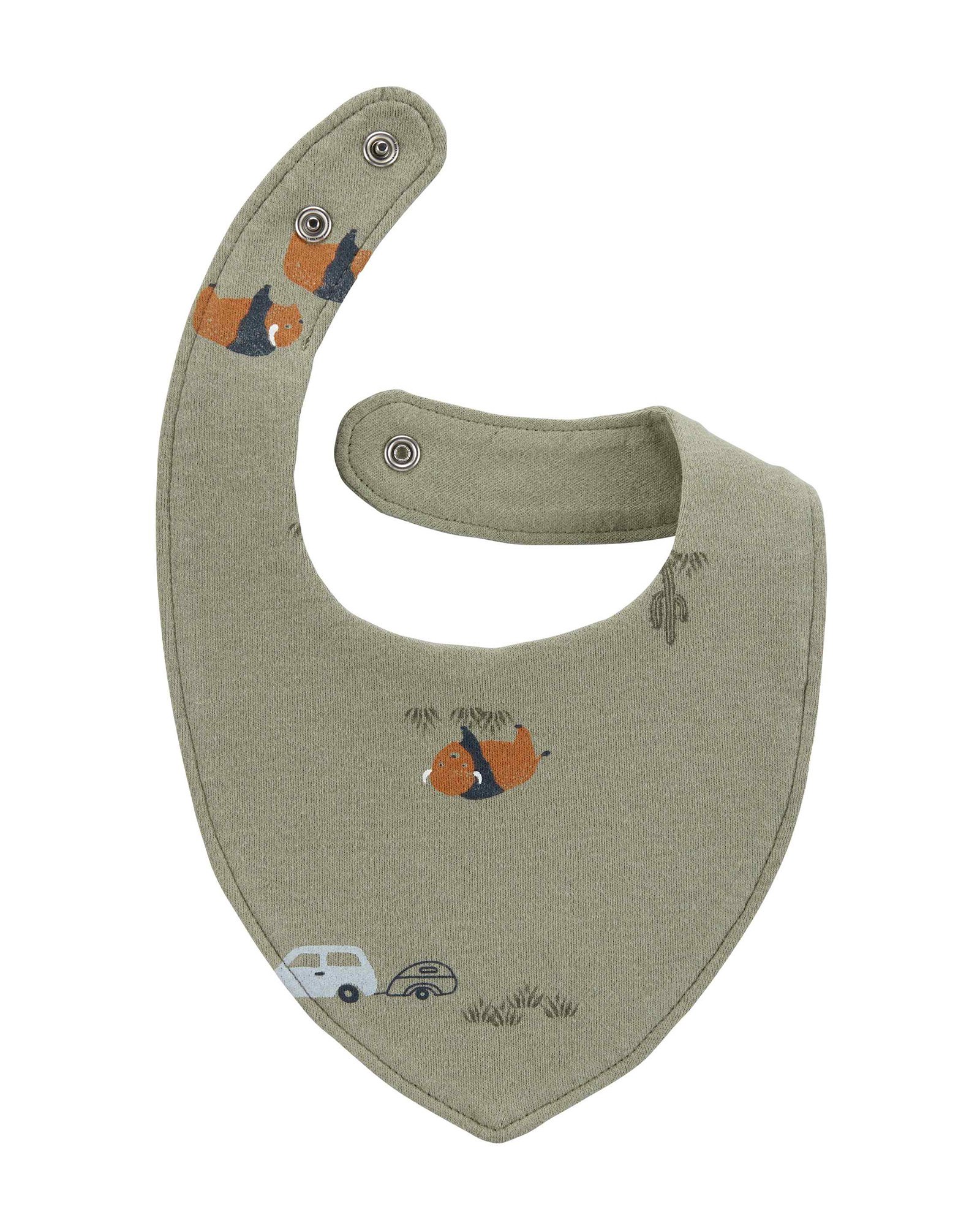 Kit babador bebê 3 peças búfalo verde | Carter's | Carter's Oficial