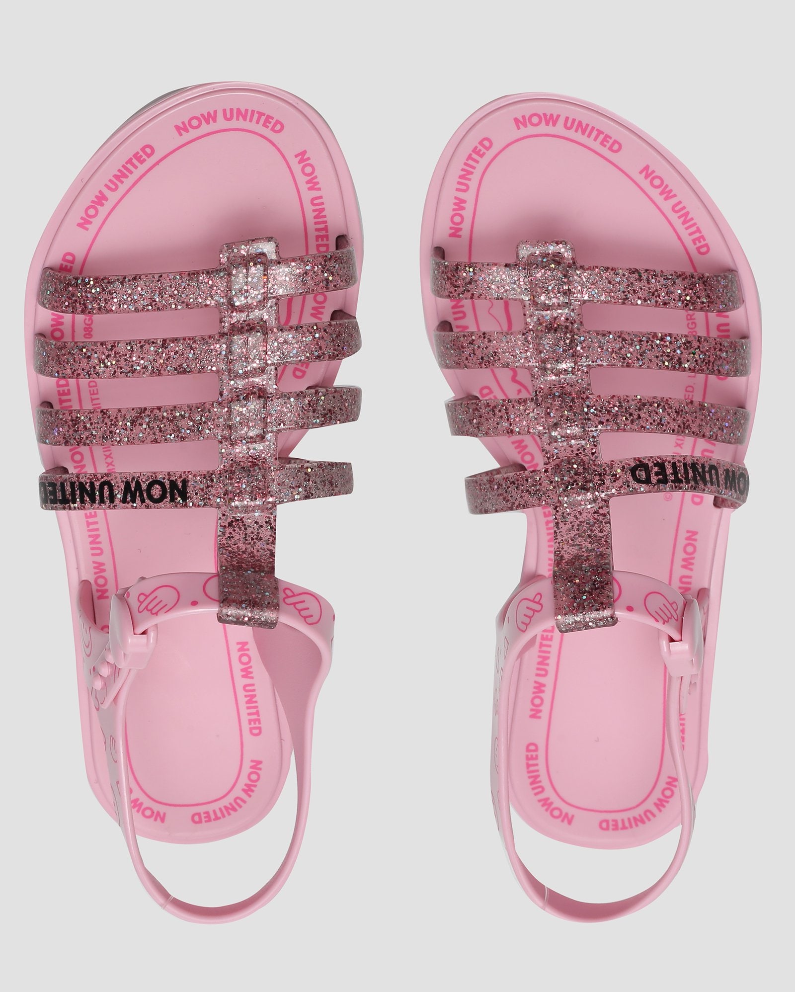 Riachuelo | Sandália juvenil Now United com glitter rosa | Grendene