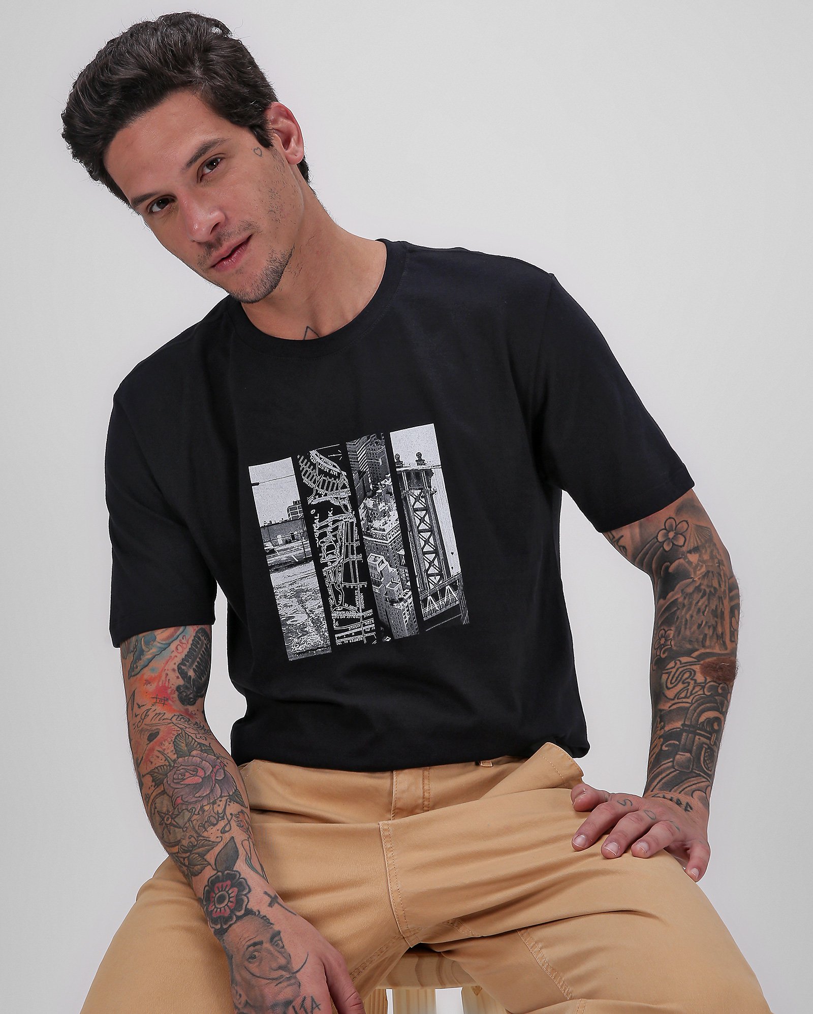 Riachuelo | Camiseta masculina street urban preta | Pool by Riachuelo