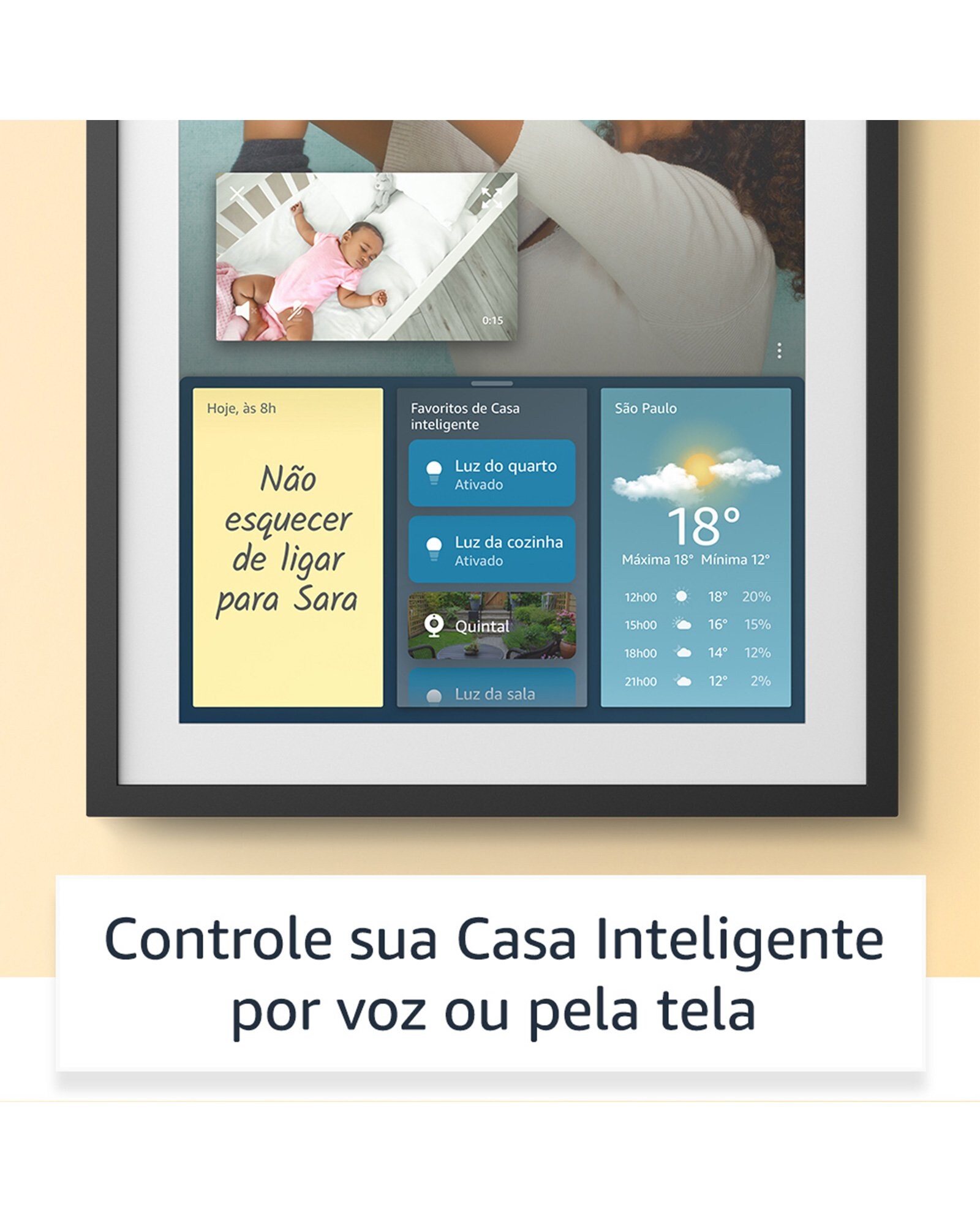 Riachuelo | Smart display Echo show 15 com Alexa preto | Amazon