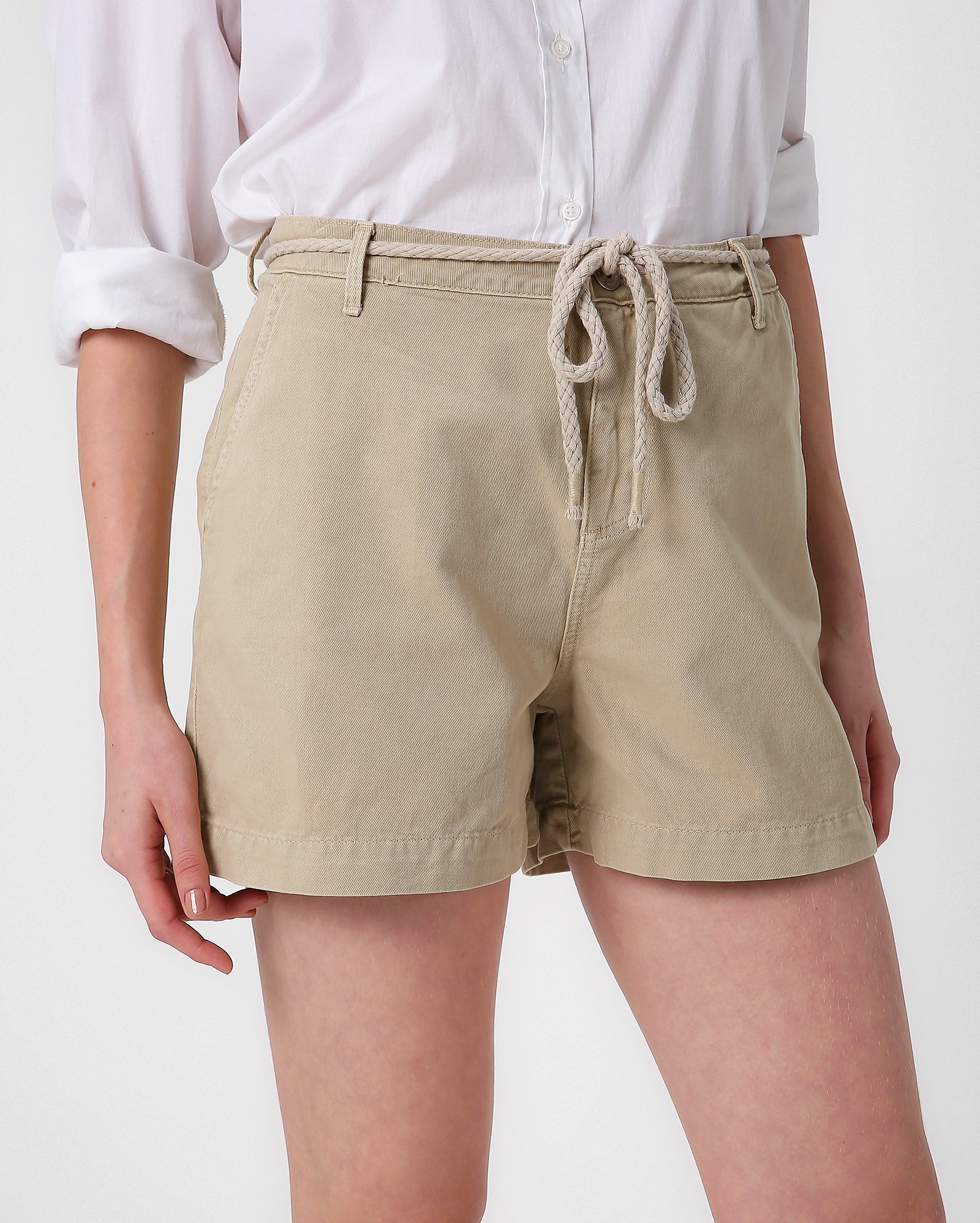 Riachuelo | Short jeans color feminino com cordão bege | AK by Riachuelo