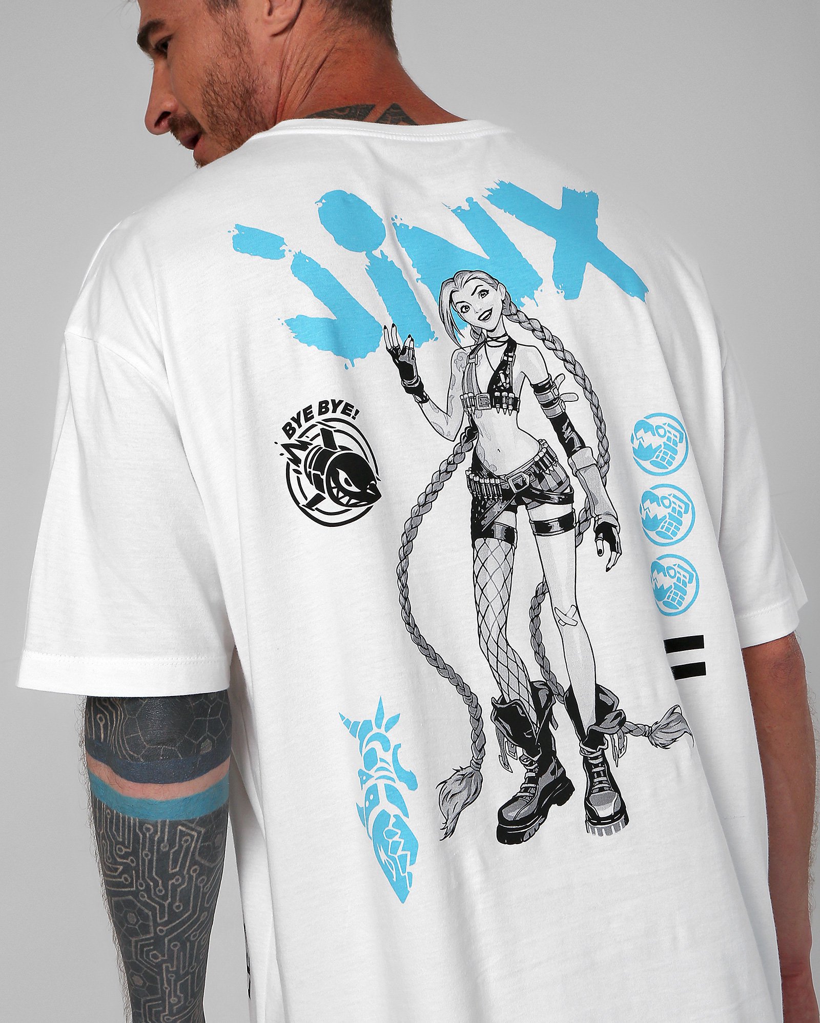 Riachuelo | Camiseta masculina Jinx off white | League of Legends