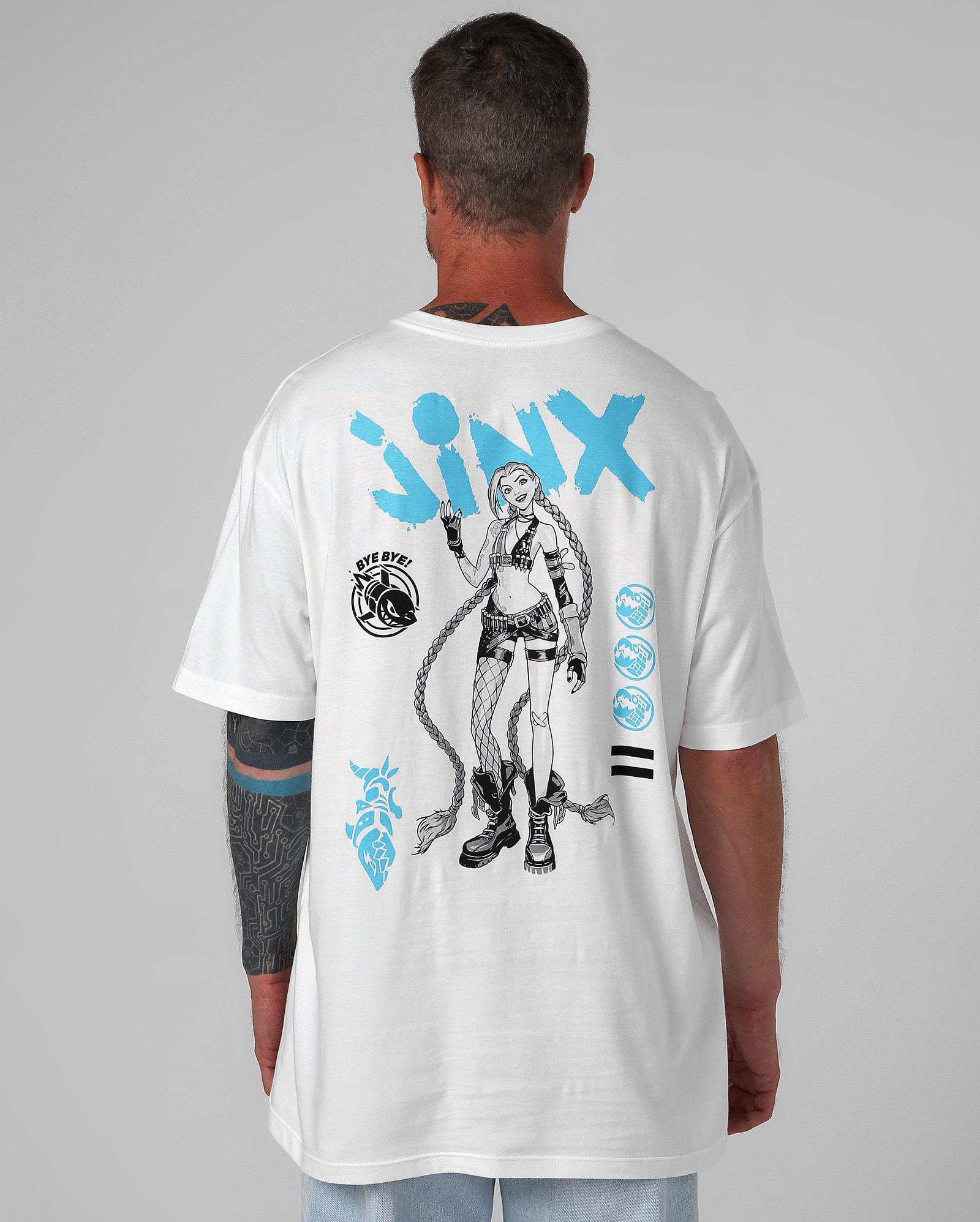 Riachuelo | Camiseta masculina Jinx off white | League of Legends