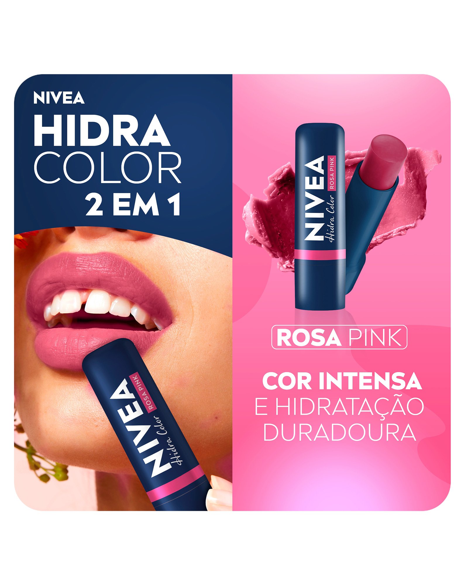 Riachuelo | Hidratante labial 2 em 1 rosa | Nivea