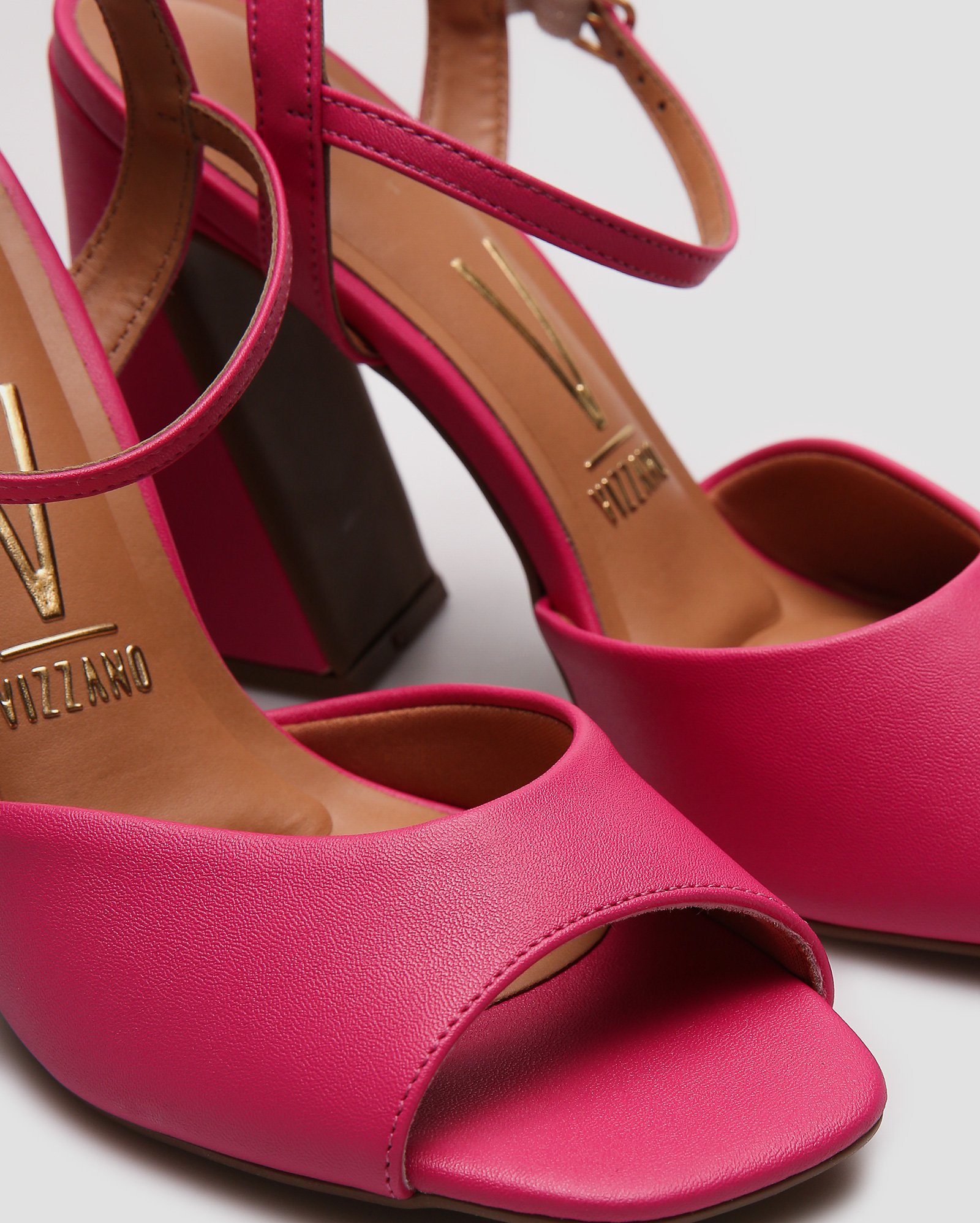 Riachuelo | Sandália feminina salto alto rosa | Vizzano