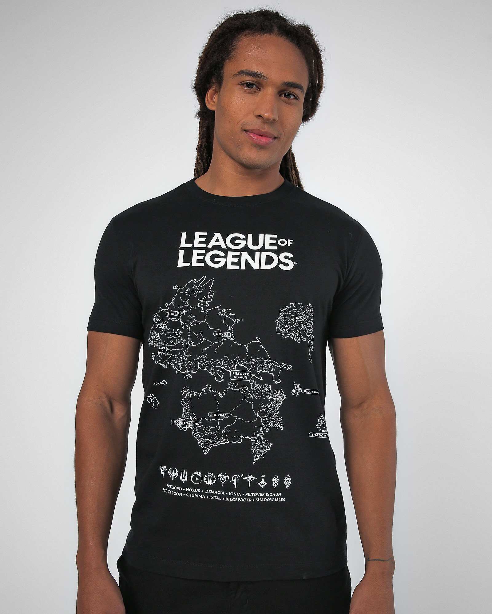 Riachuelo | Camiseta masculina mapa League of Legends preta