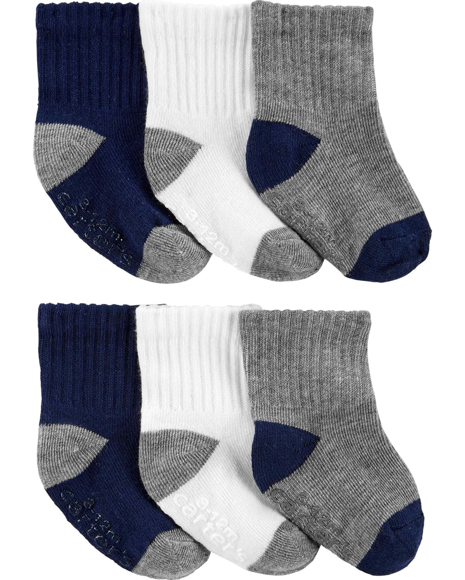 Kit meia infantil 6 pares cinza | Carter's | Carter's Oficial
