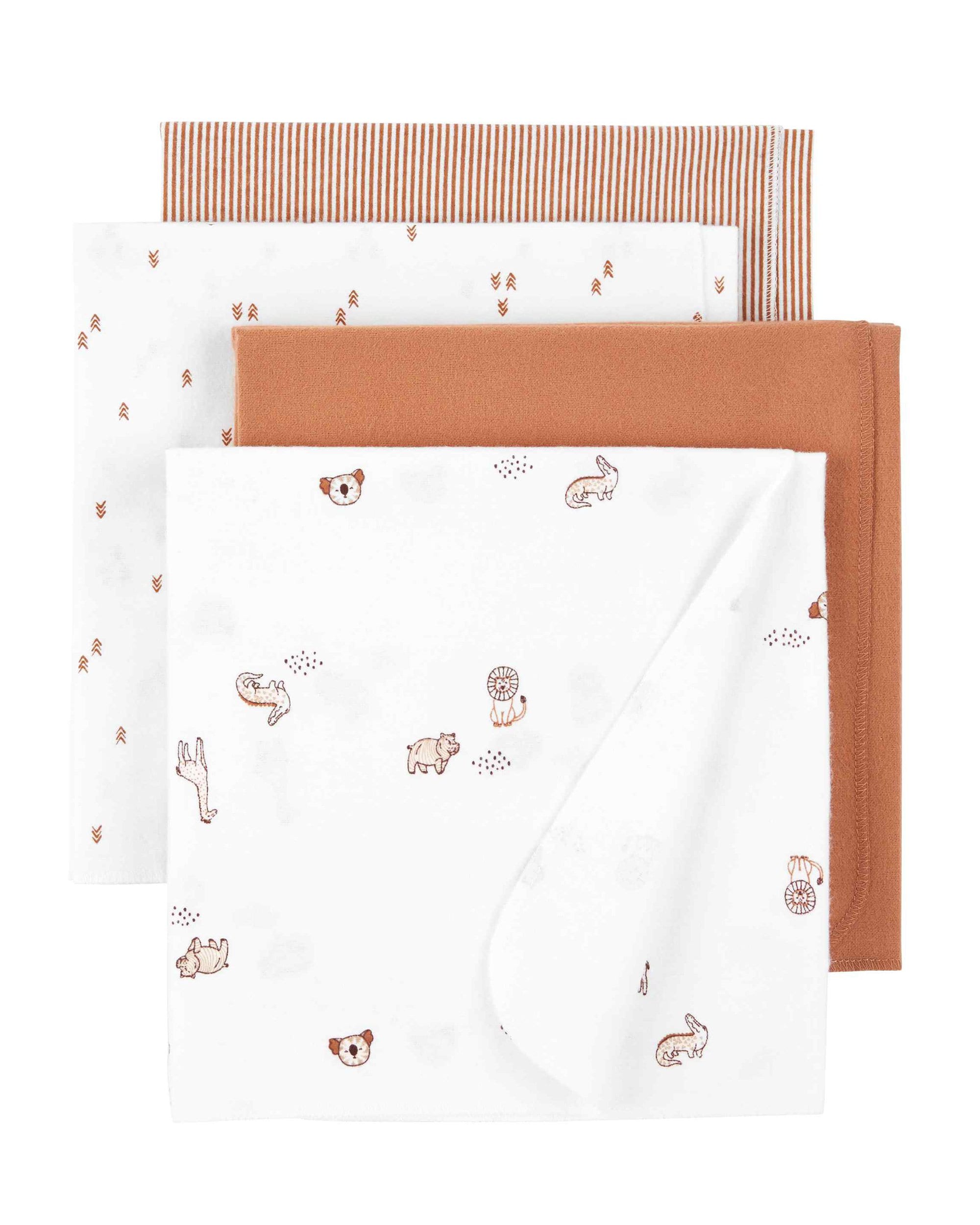 Kit cueiro bebê 4 peças estampados branco | Carter's | Carter's Oficial