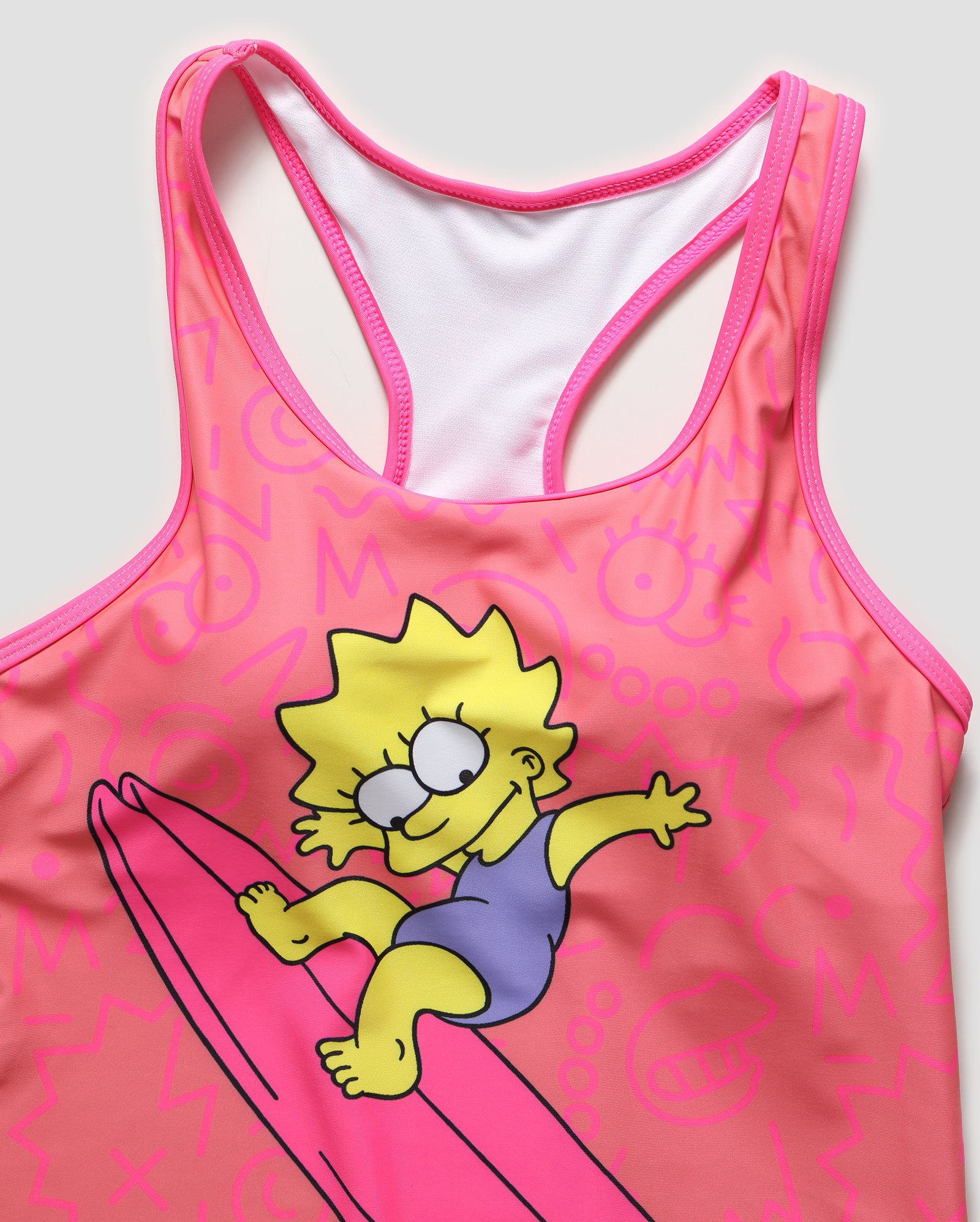 Riachuelo | Maiô juvenil neon Lisa surfisa rosa | Fox The Simpsons