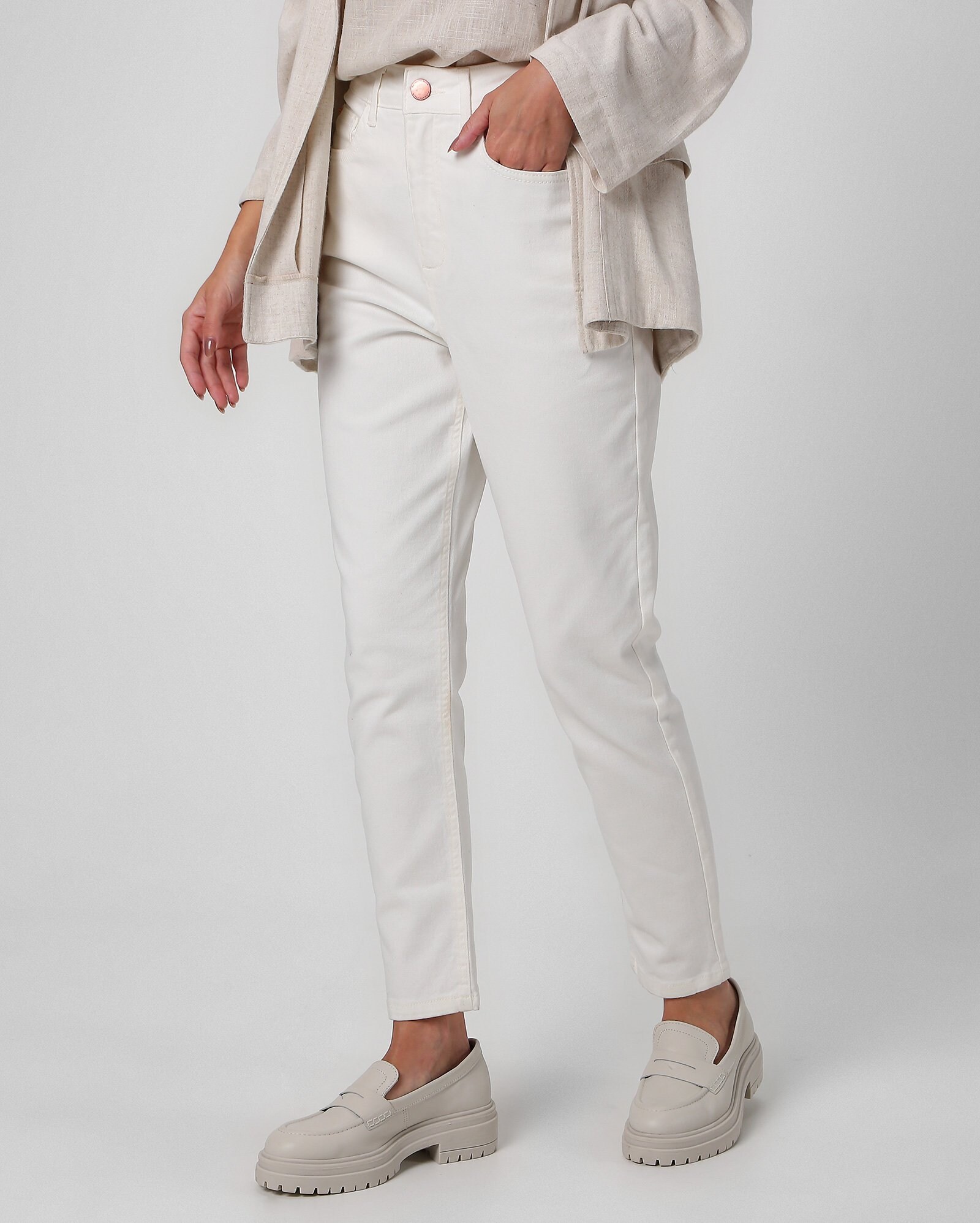 Riachuelo | Calça jeans color feminina slim off-white | AK by Riachuelo