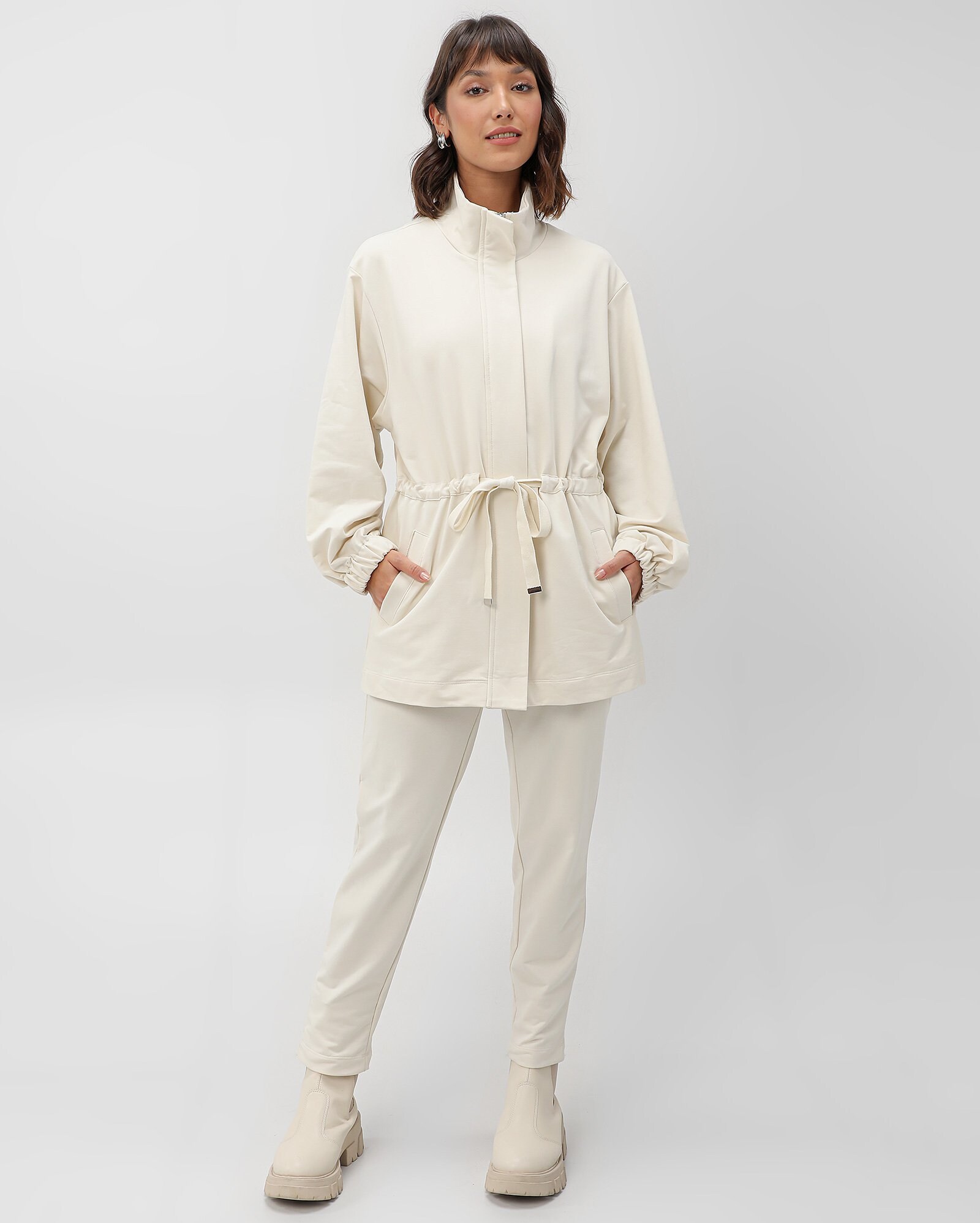 Riachuelo | Jaqueta parka de moletom feminina off-white | AK by Riachuelo