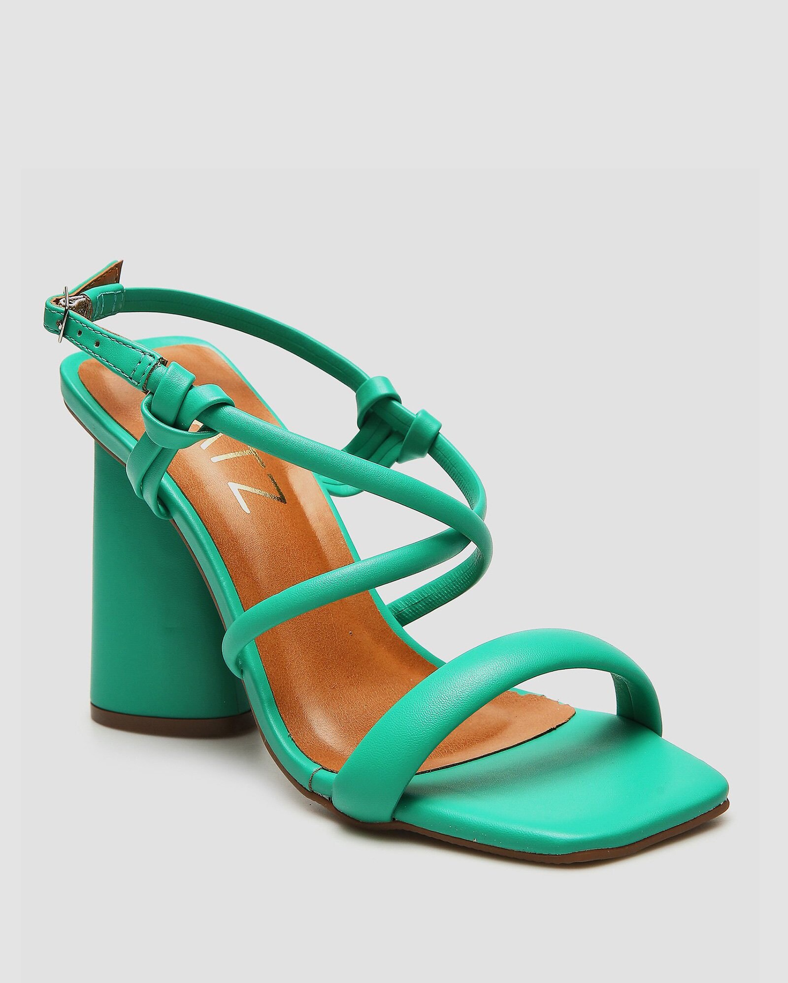 Riachuelo | Sandália feminina salto alto com tiras verde | Zatz