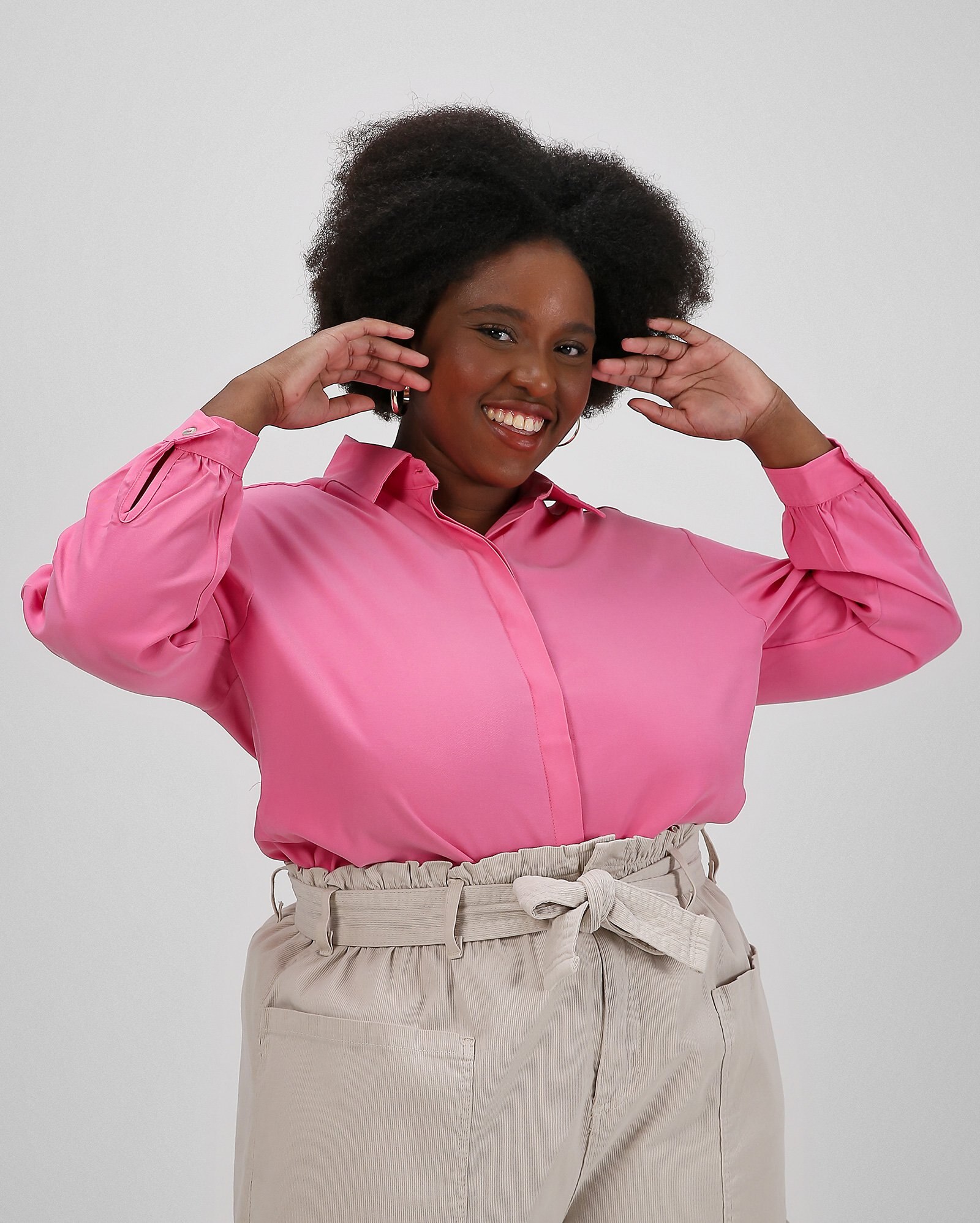 Riachuelo | Camisa plus size feminina rosa | Filipa by Riachuelo