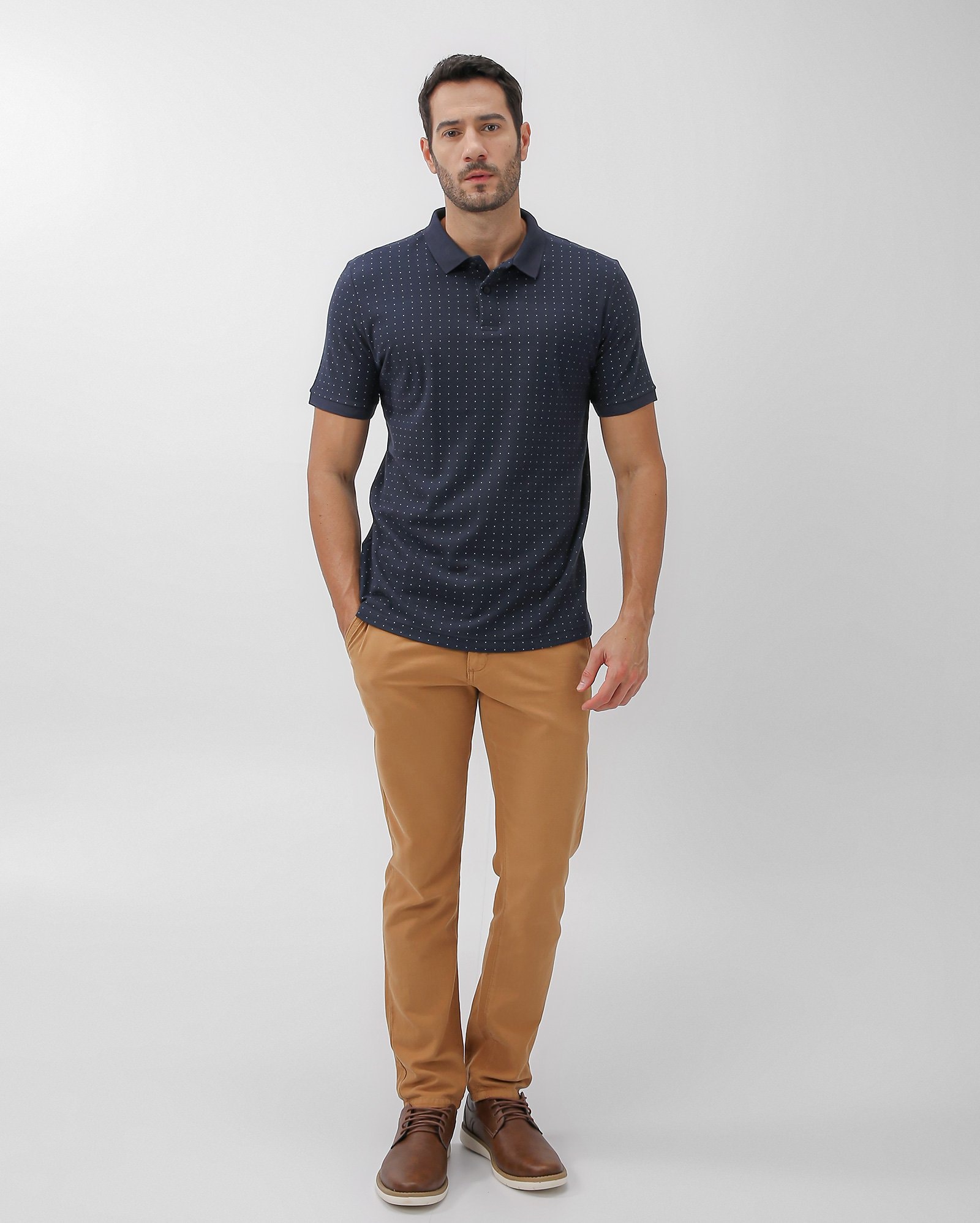 Riachuelo | Polo masculina regular poá - Azul