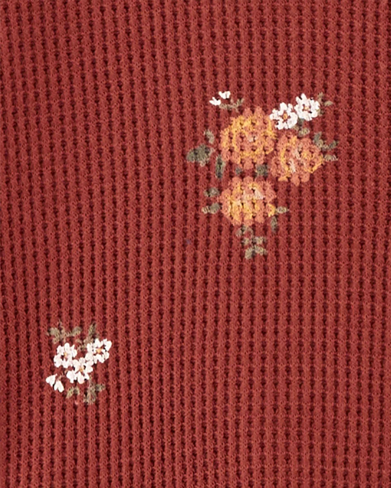 Conjunto longo bebê 3 peças floral marrom | Carter's | Carter's Oficial