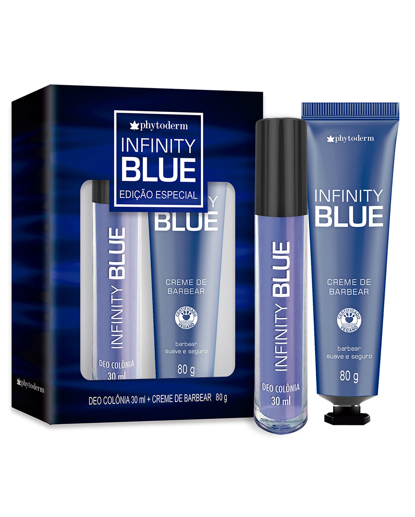 Riachuelo | Kit colônia de bolso 30ml + creme para barbear 80g infinity blue | Phytoderm