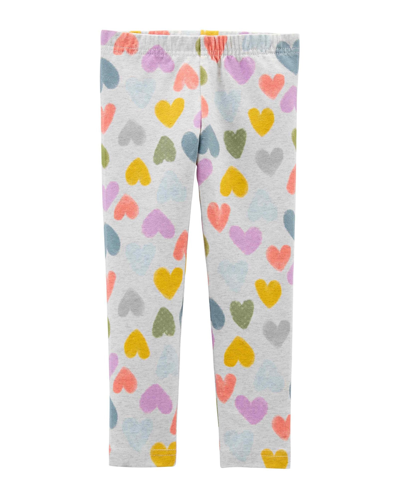 Calça legging infantil corações cinza | Carter's | Carter's Oficial